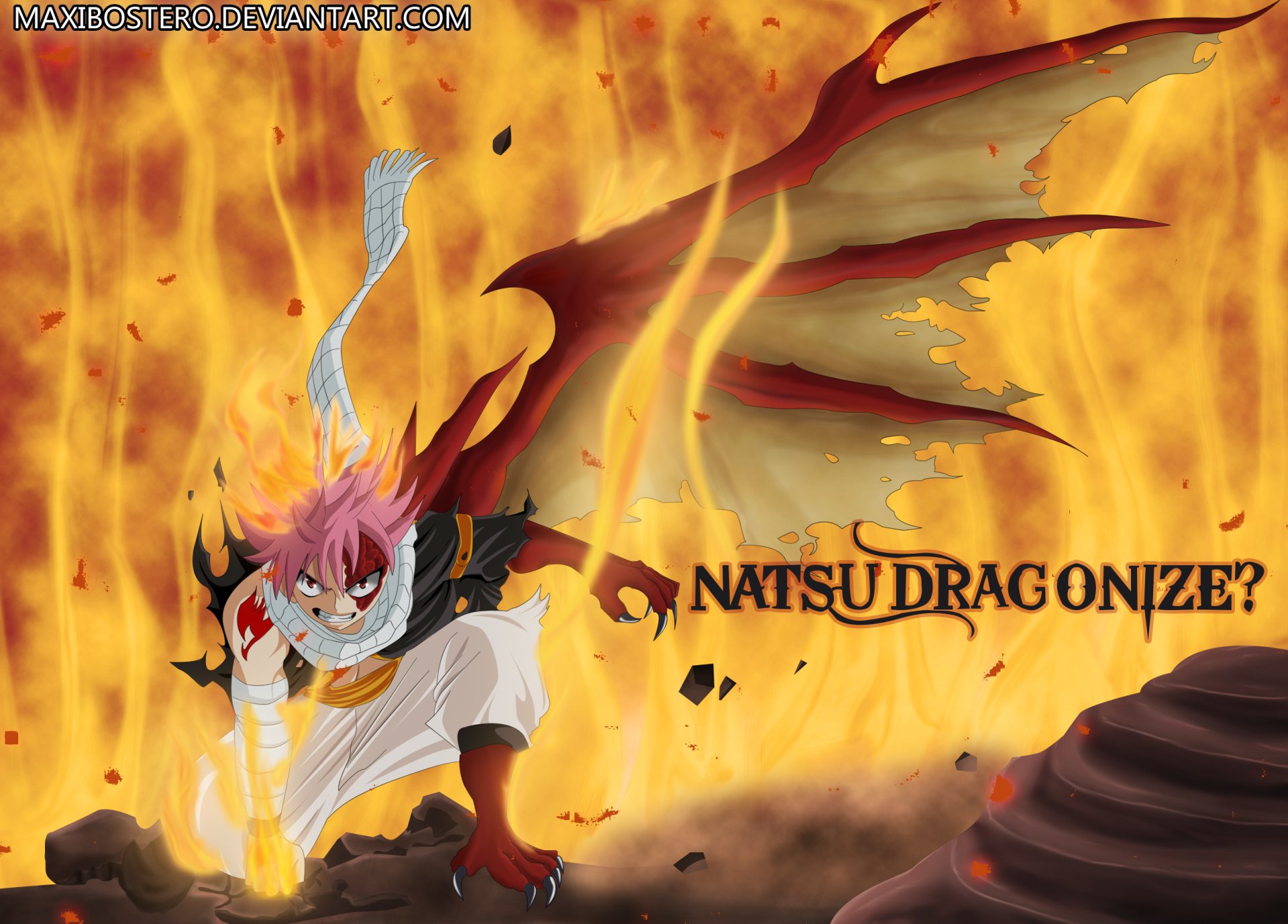 Download Fire Pink Hair Natsu Dragneel Anime Fairy Tail HD Wallpaper by ...