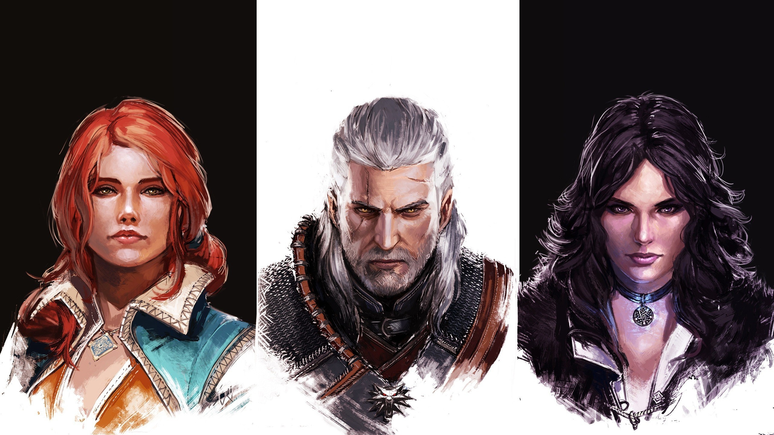 The Witcher 3 Trio: Geralt, Yennefer & Triss HD Wallpaper
