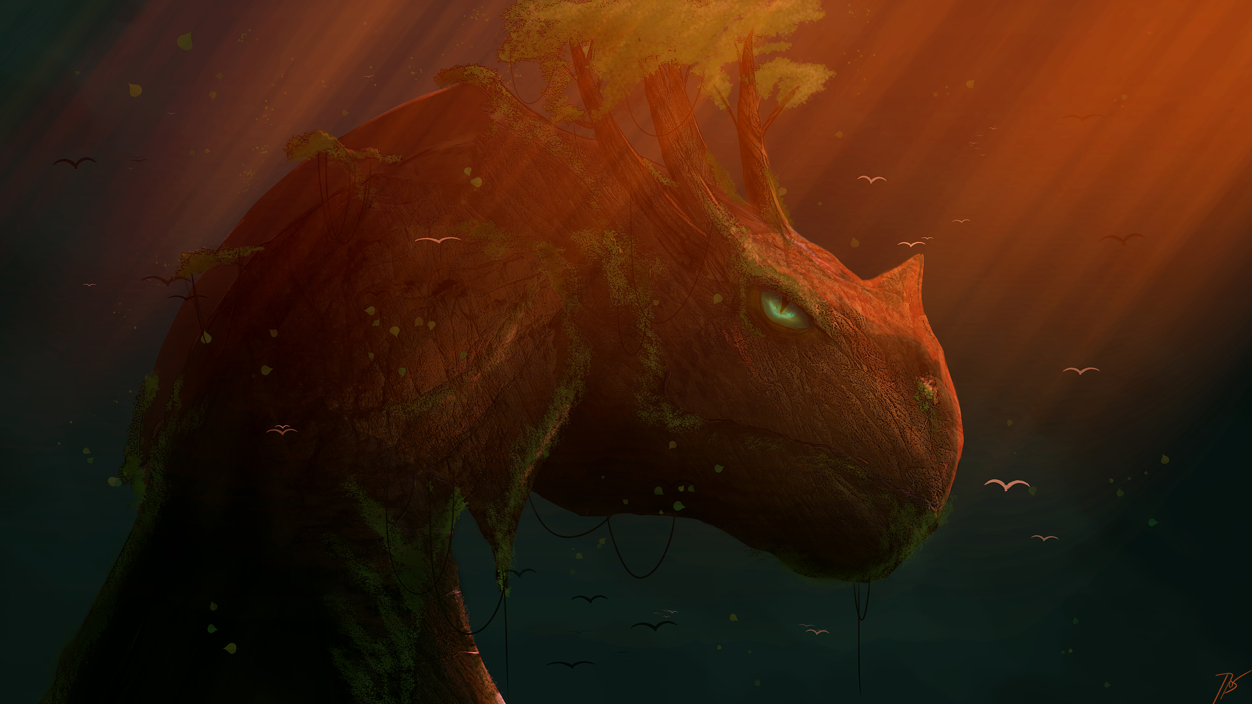 Download Green Eyes Fantasy Creature HD Wallpaper by Josef Bartoň