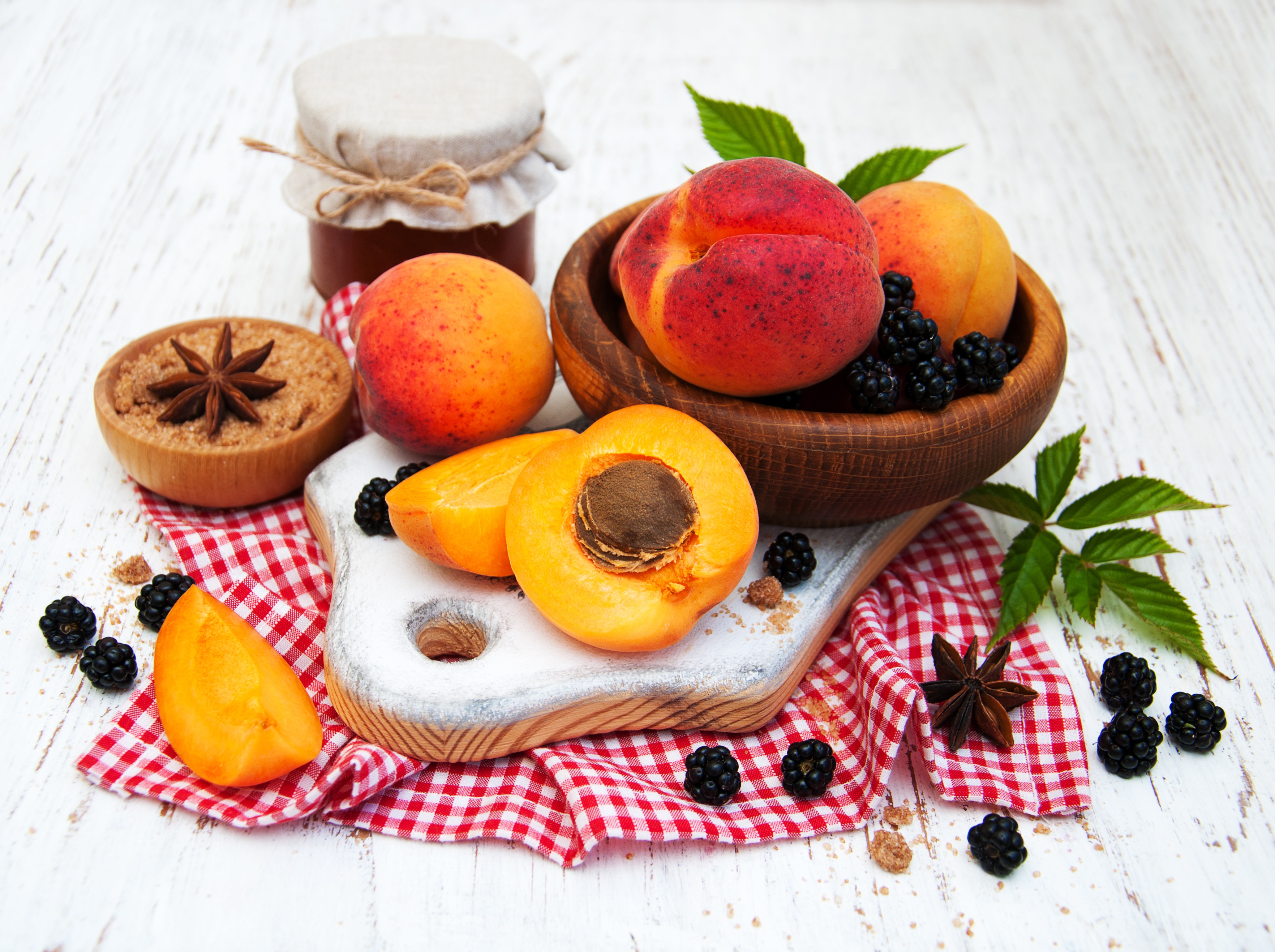 Download Still Life Fruit Blackberry Berry Food Apricot HD Wallpaper