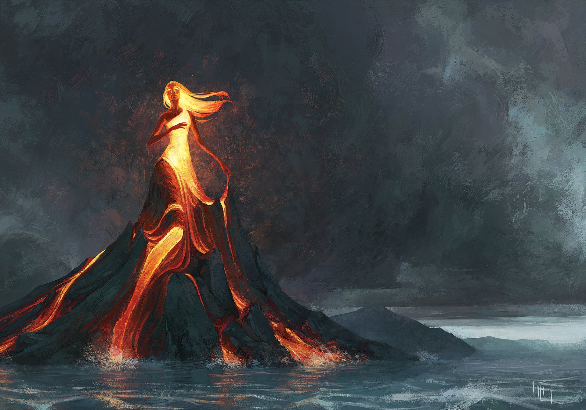 Ember Queen of the Volcanic Peak by Harkalé Linaï | 2000x1400 ...