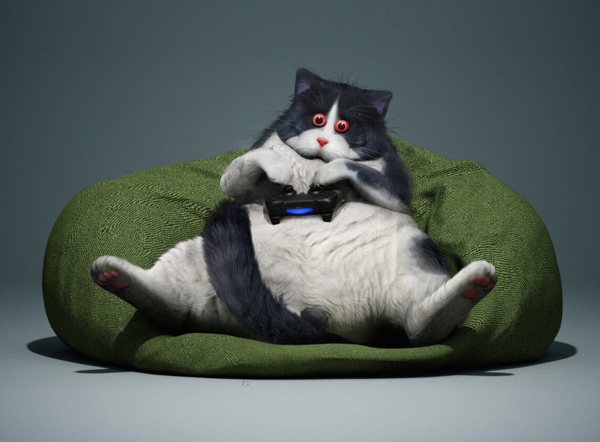 Download Gamer Fantasy Cat HD Wallpaper by Guodong Zhao