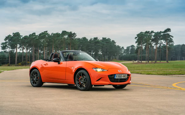 Download Orange Car Car Mazda Vehicle Mazda MX-5 4k Ultra HD Wallpaper