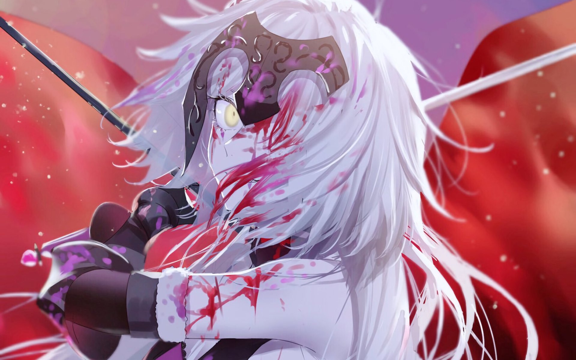 Jeanne d'Arc Alter Avenger – Striking HD Anime Wallpaper with White ...
