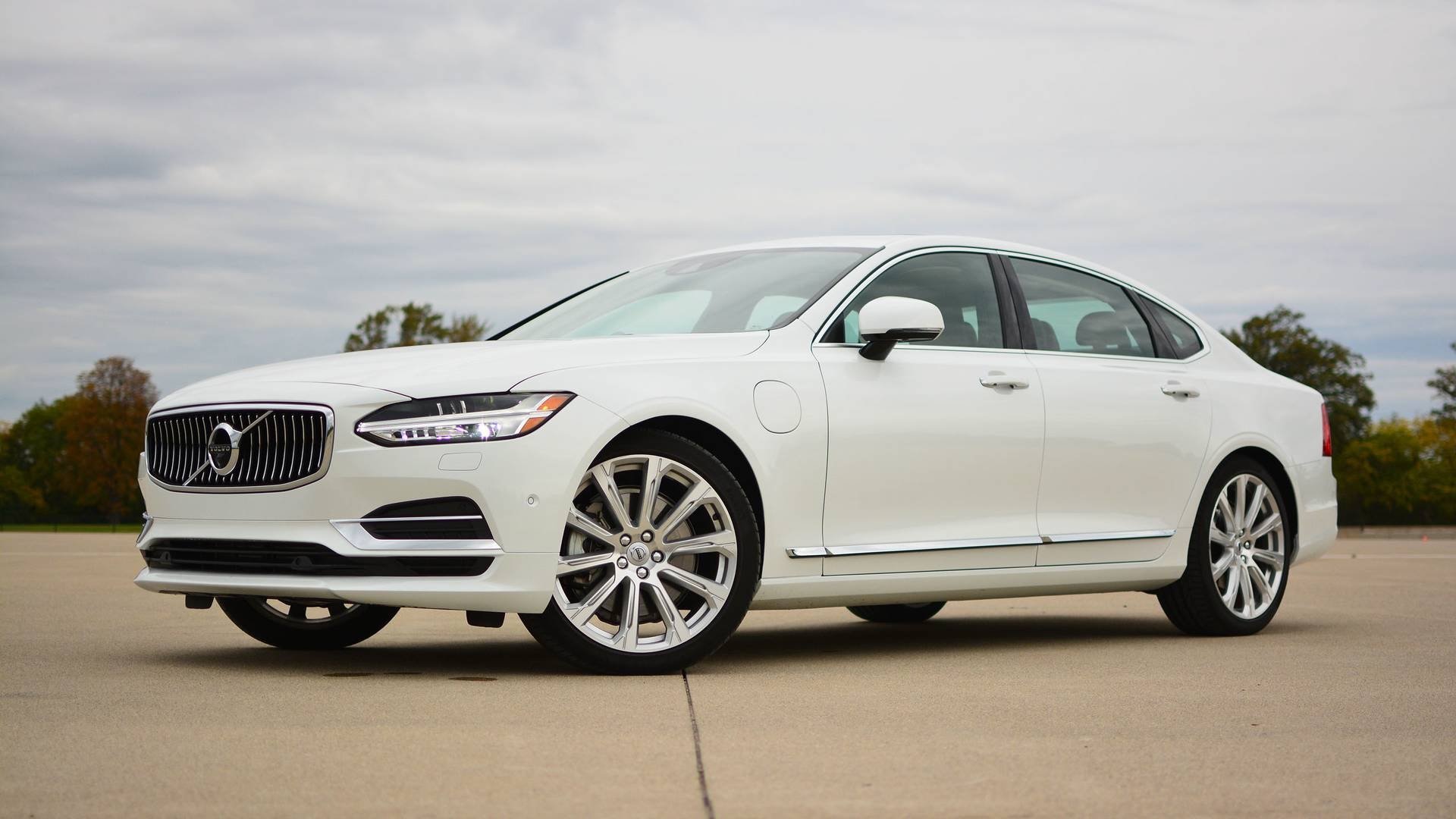 Download White Car Volvo Car Vehicle Volvo S90 HD Wallpaper