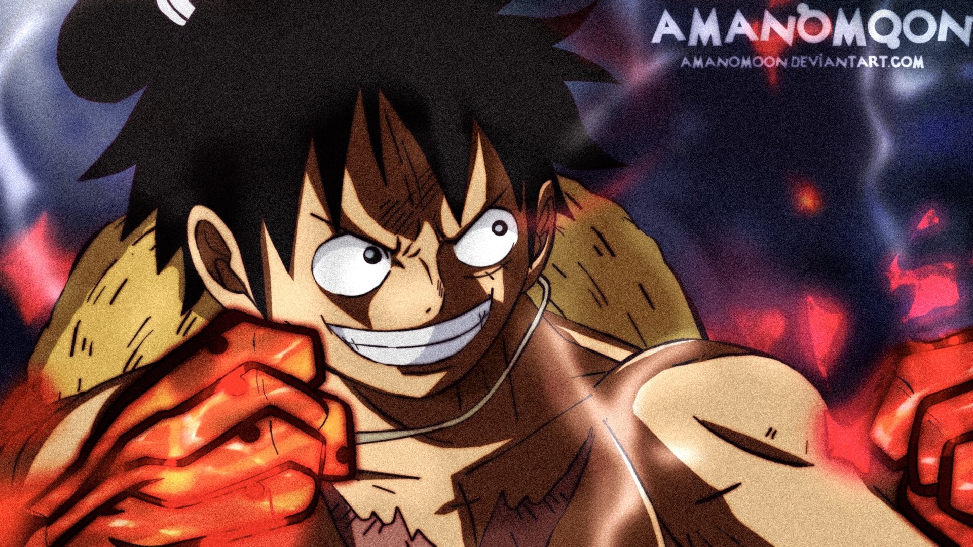 Monkey D. Luffy — One Piece 4K Ultra HD: Fiery Straw Hat by Amanomoon ...