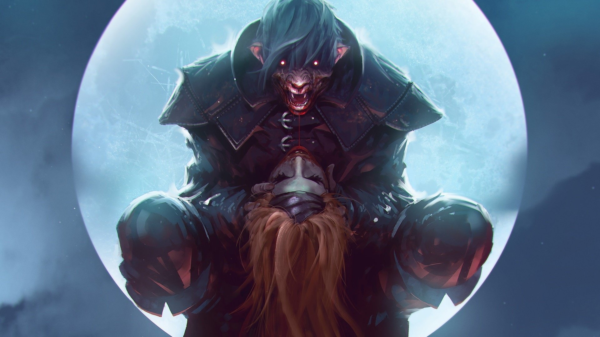 Download Vampire Moon Video Game The Witcher 3: Wild Hunt HD Wallpaper