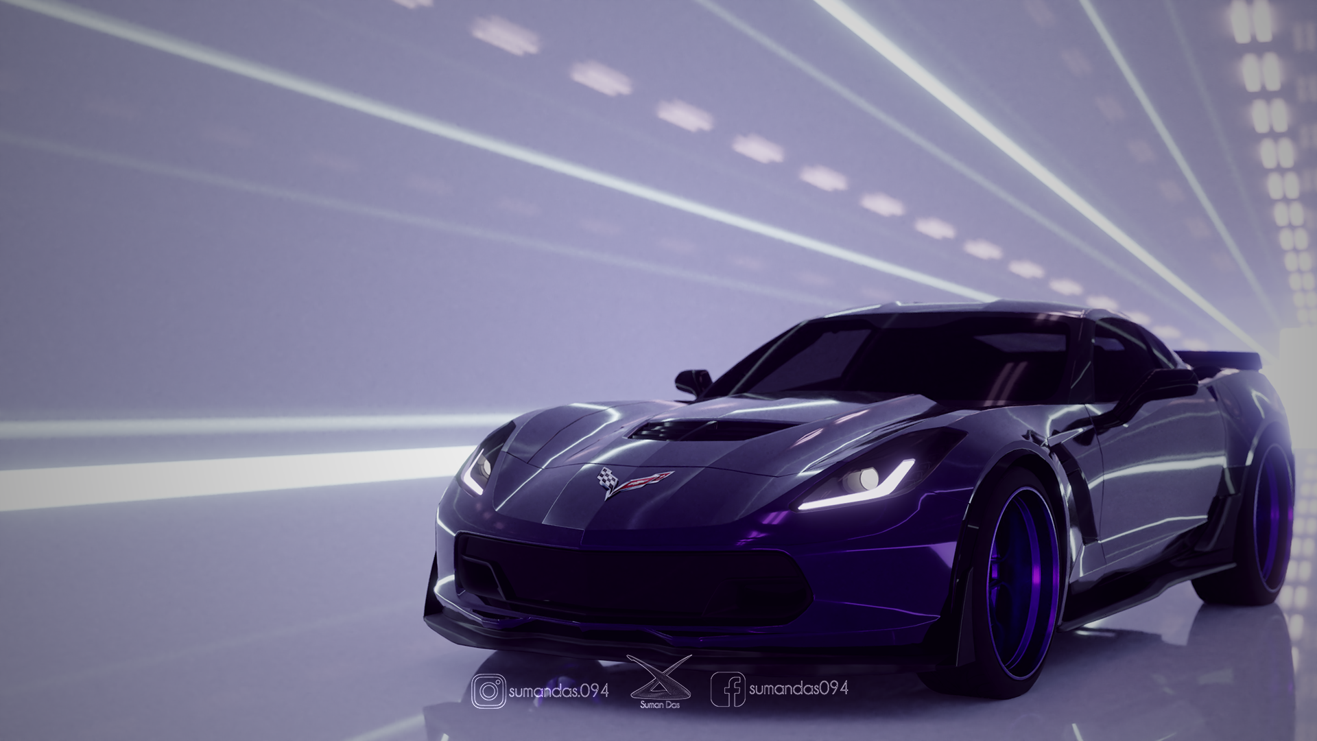 Corvette ZO6 3d rendering by suman094 | 1920x1080 | Wallpaper Abyss