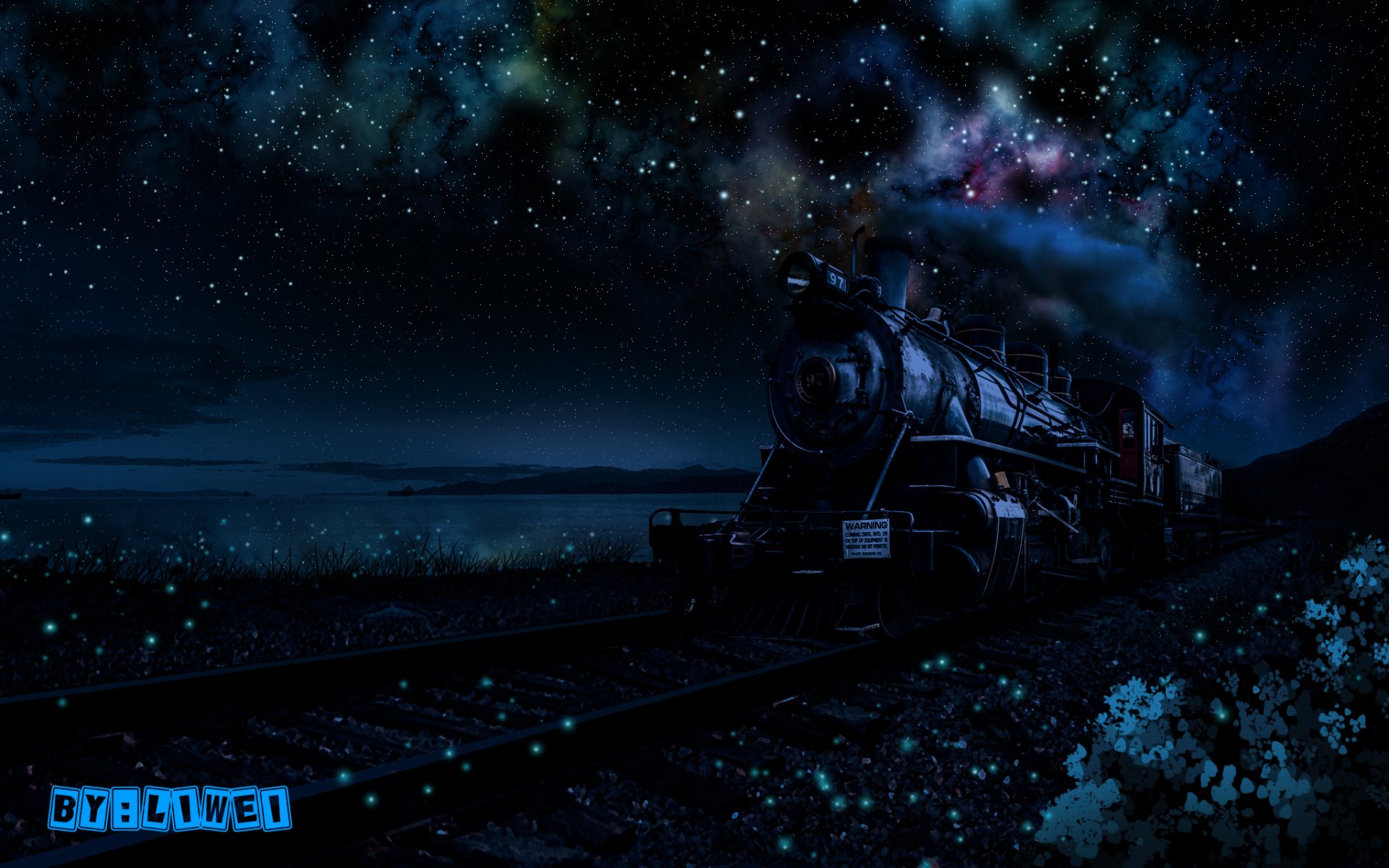 Download Night Starry Sky Anime Train Anime Night Anime Train HD ...