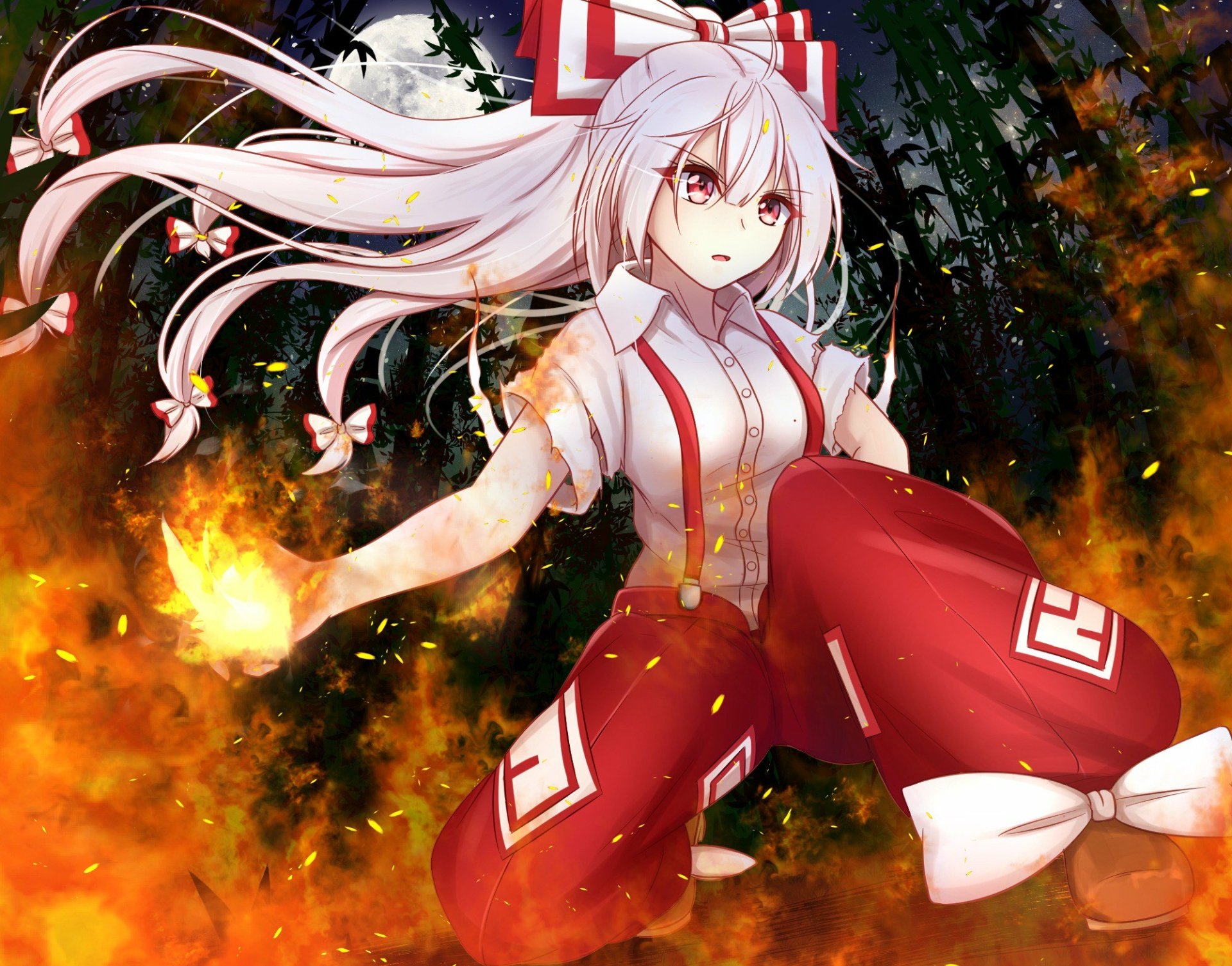 Download Fujiwara No Mokou Anime Touhou HD Wallpaper by MusteFlott419