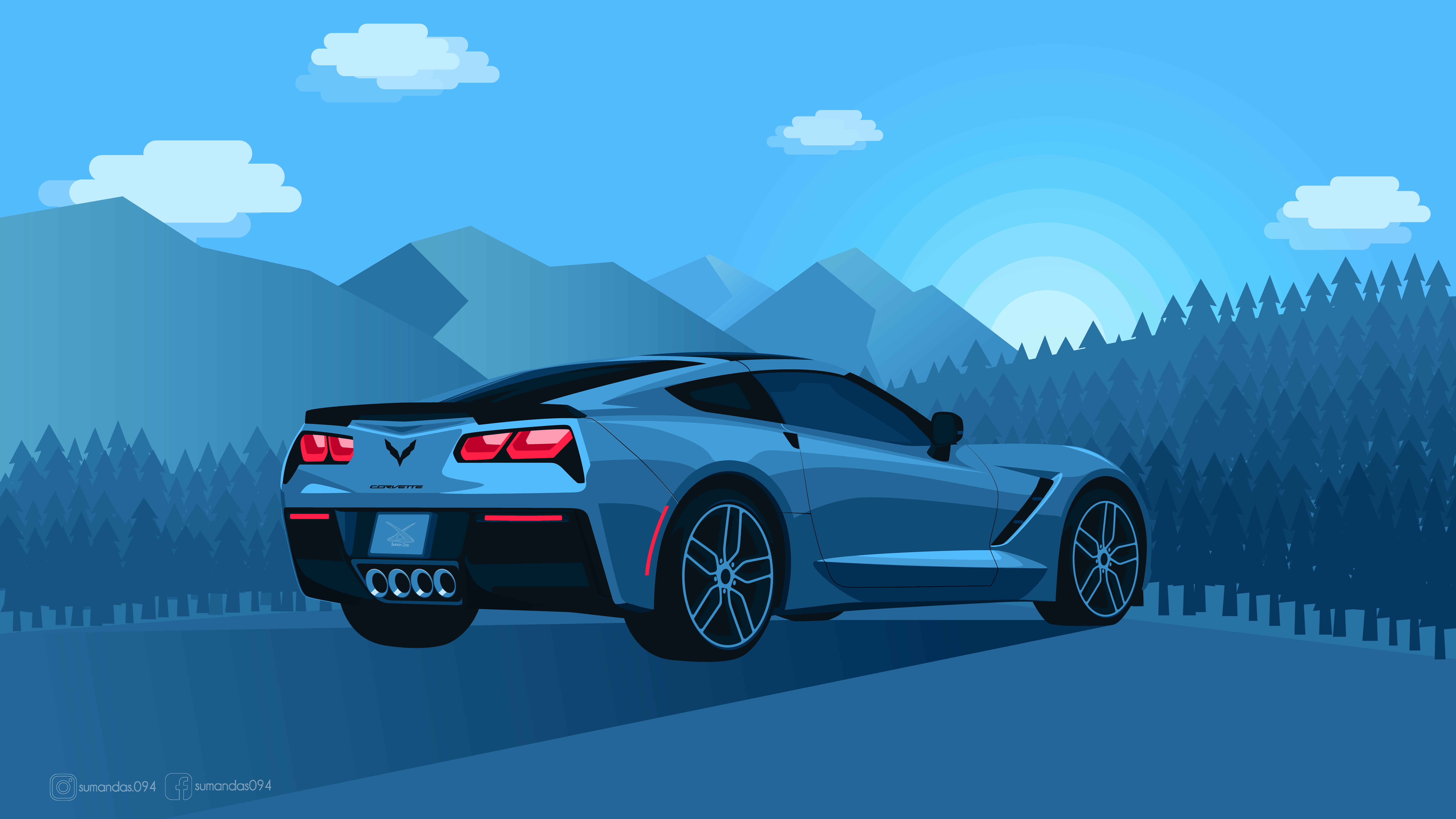 Corvette vector wallpaper by sumandas094 by suman094