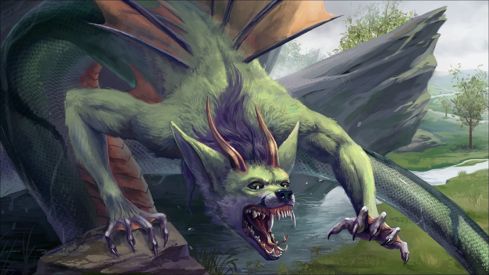 Epic Fantasy Creature: HD Dragon Guardian Wallpaper