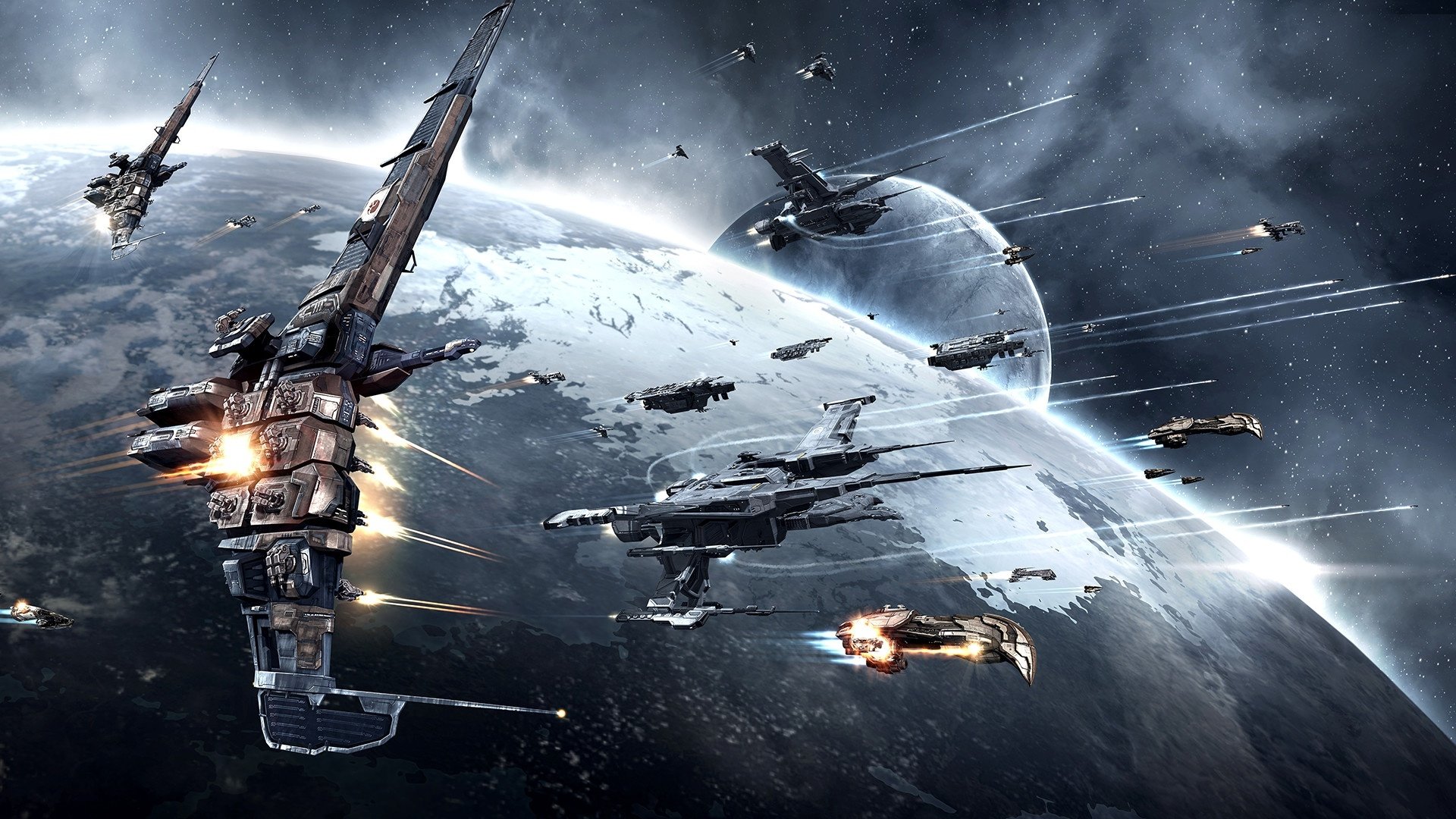 Download Spaceship Space Planet Video Game EVE Online HD Wallpaper