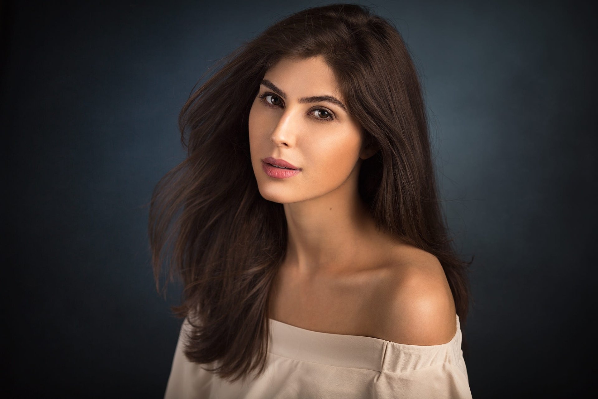 Download Brown Eyes Brunette Woman Model HD Wallpaper by Natalia Arantseva