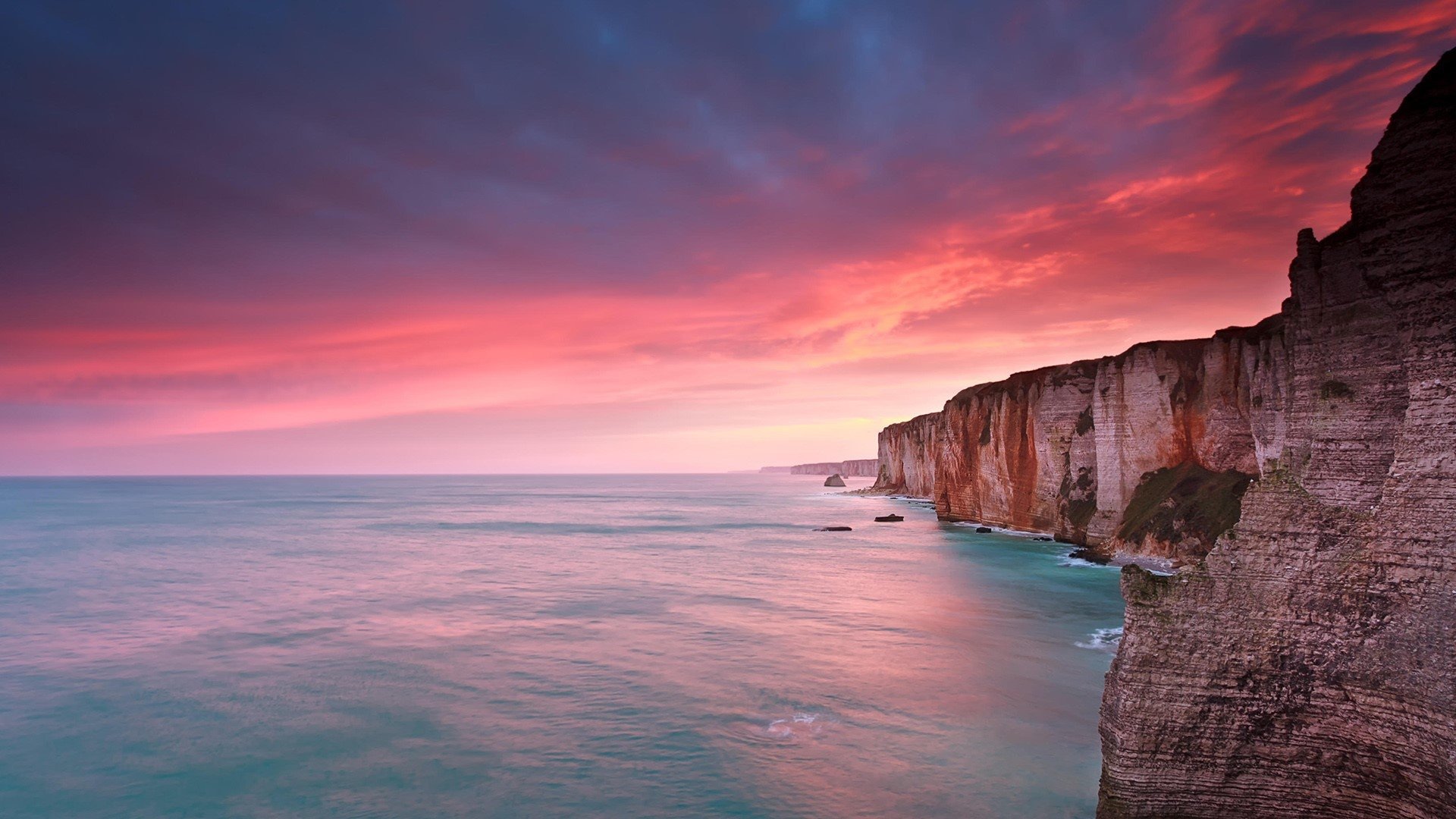 Download Sky Horizon Ocean Nature Cliff HD Wallpaper