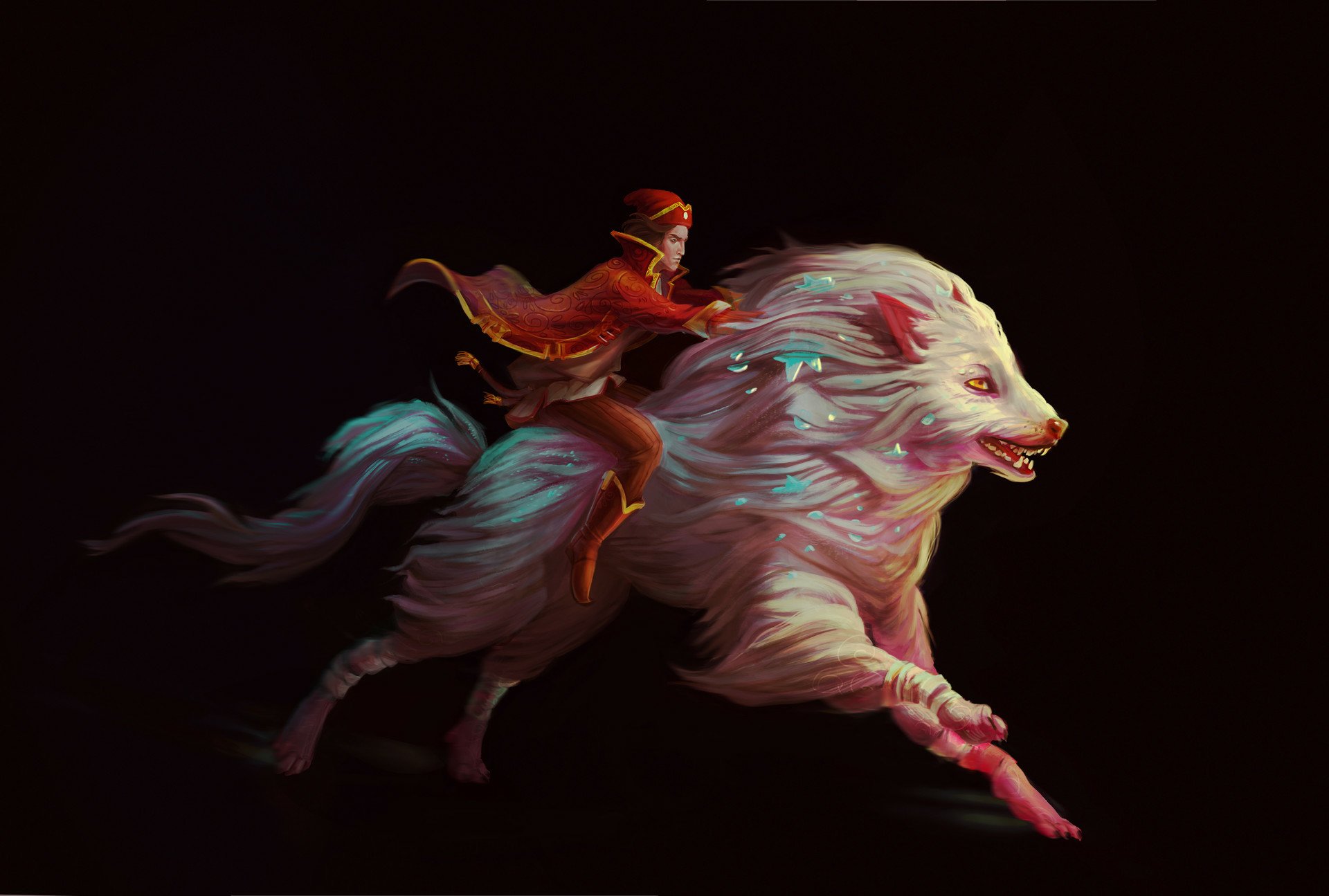 Download Fantasy Wolf HD Wallpaper by Kseniya Kravtsova