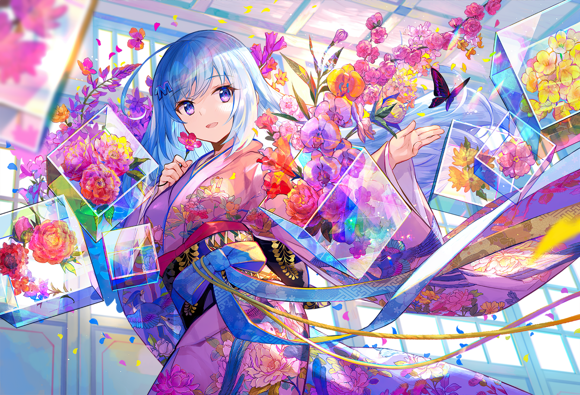 Butterfly Blossom Kimono HD Wallpaper by Fuji Choko