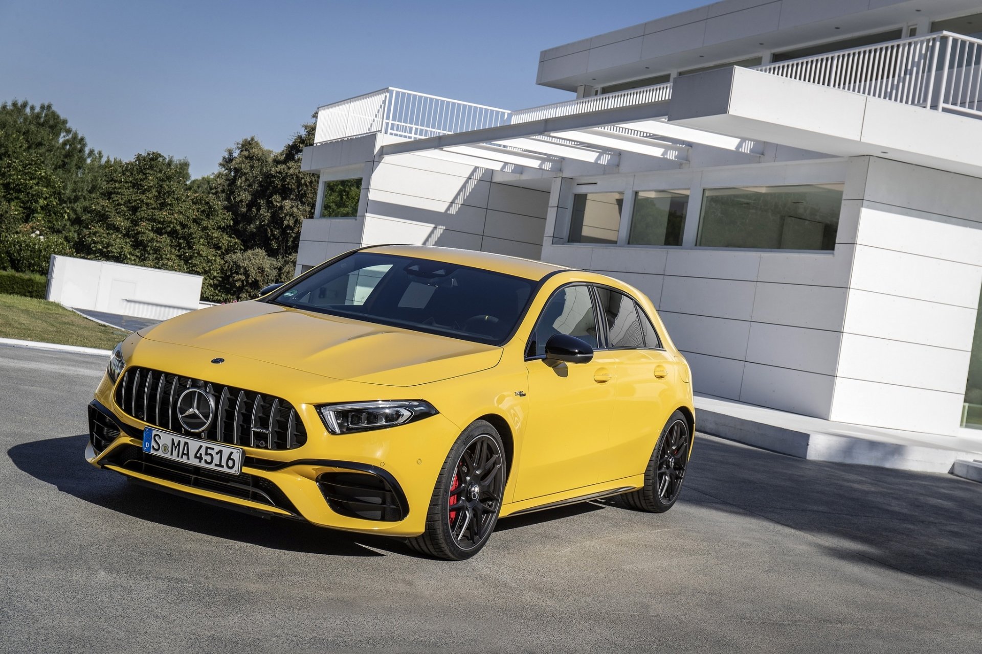 Download Mercedes-Benz Yellow Car Hatchback Car Vehicle Mercedes-Benz ...