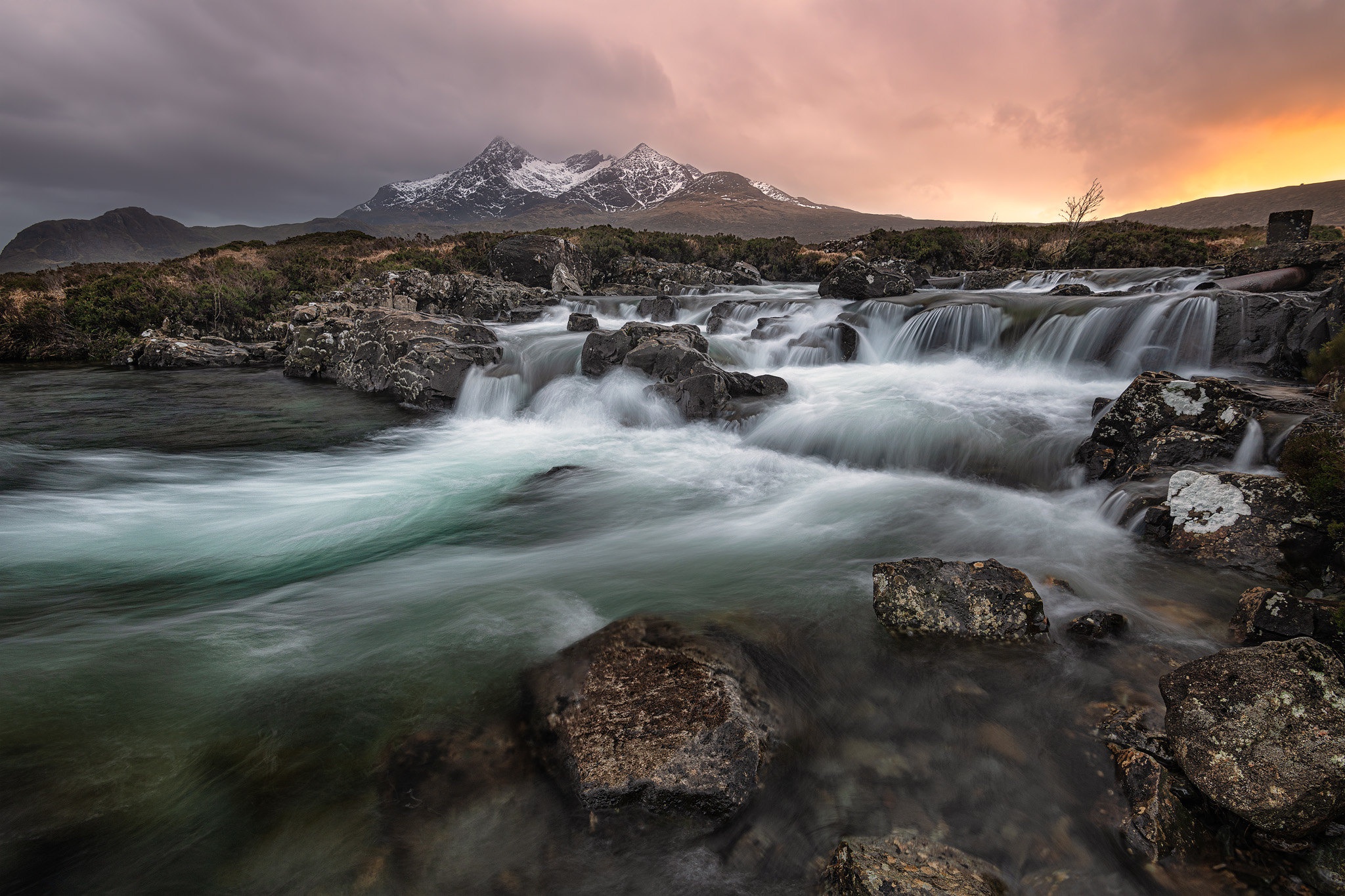 Download Mountain Stone Nature Stream HD Wallpaper