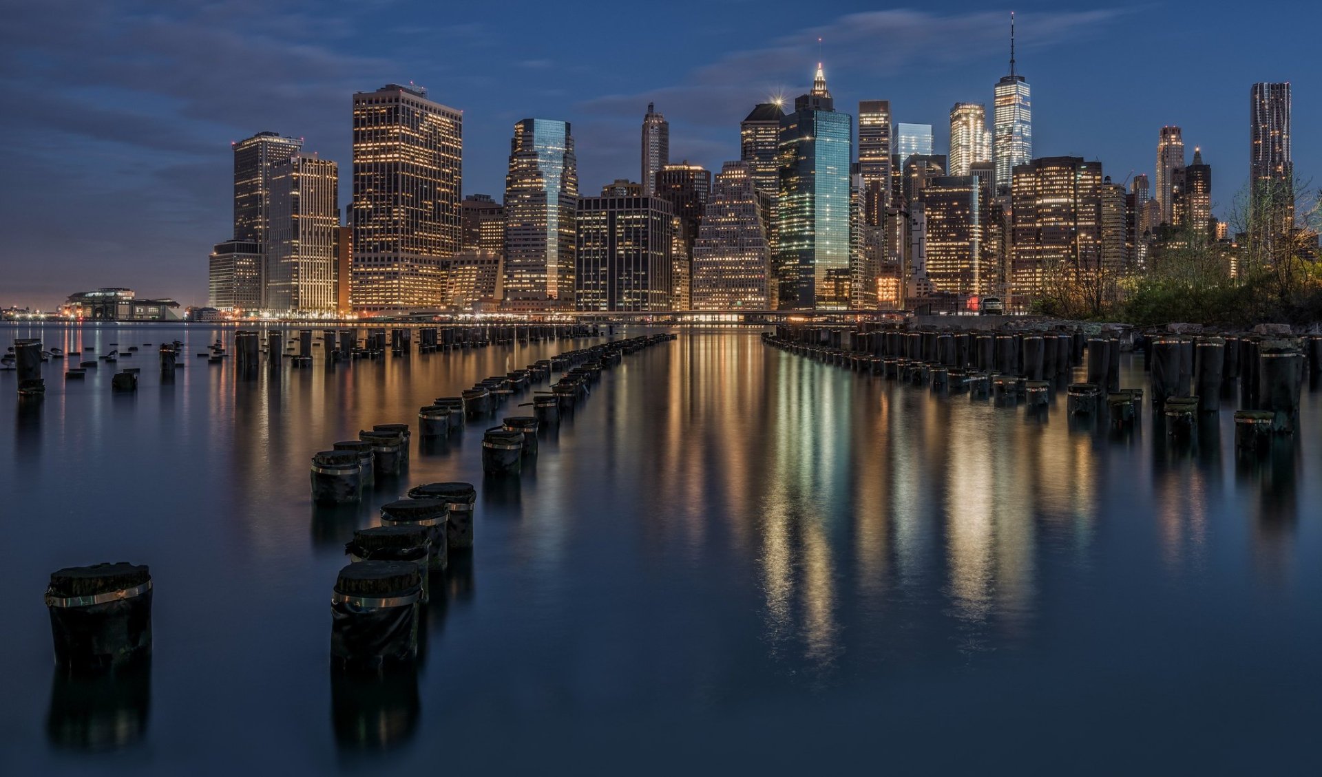 Download Skyscraper Building City USA New York Night Man Made Manhattan ...