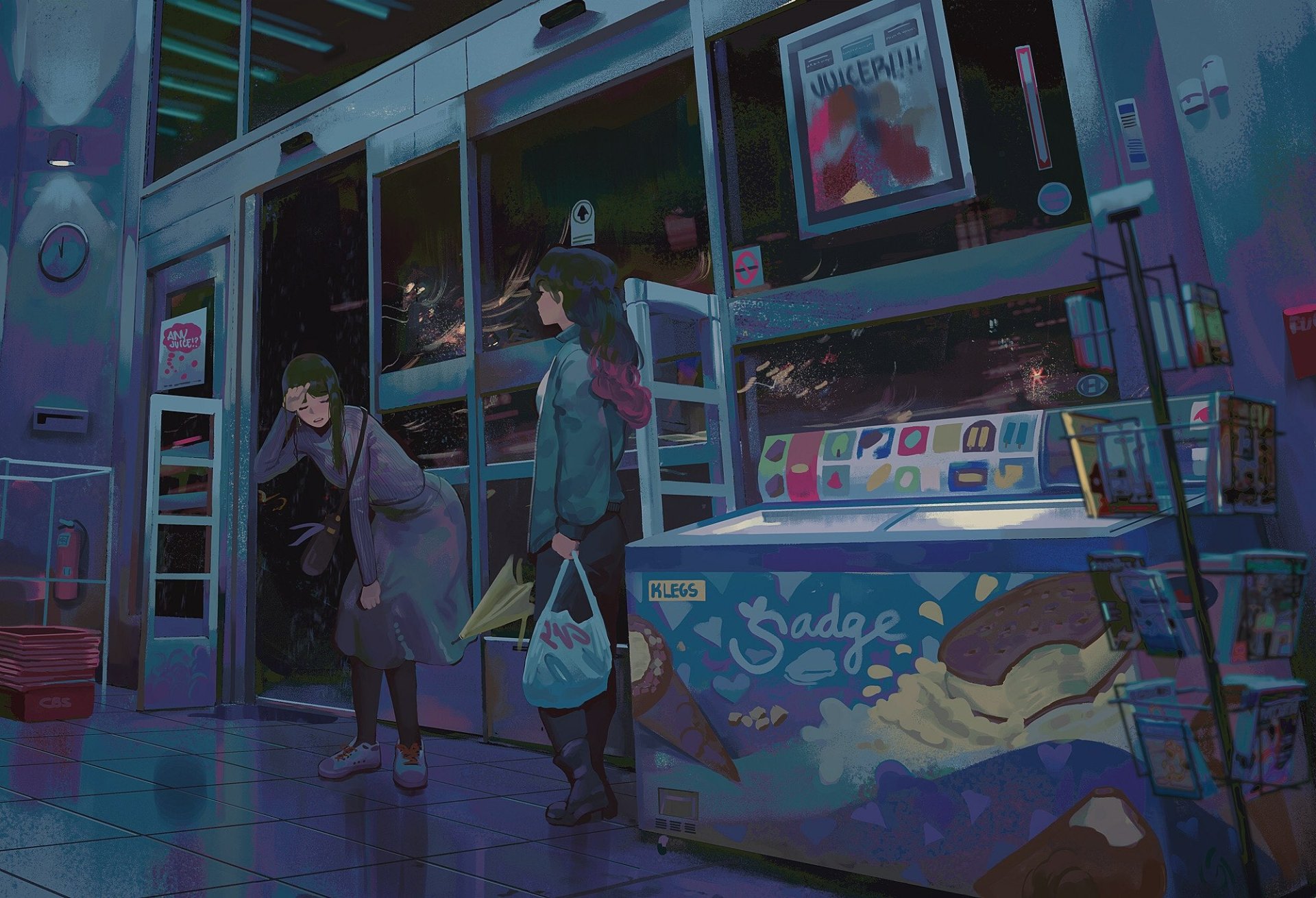 Night Stroll at the Anime Shop | HD Wallpaper Vibes by Klegs ...