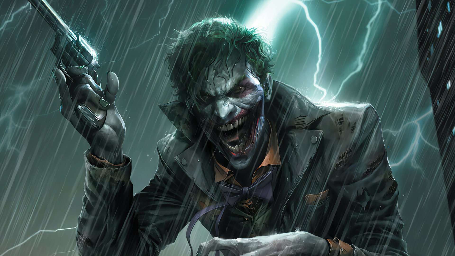 Joker: Lightning Grin — DC Comics 4K Ultra HD Wallpaper