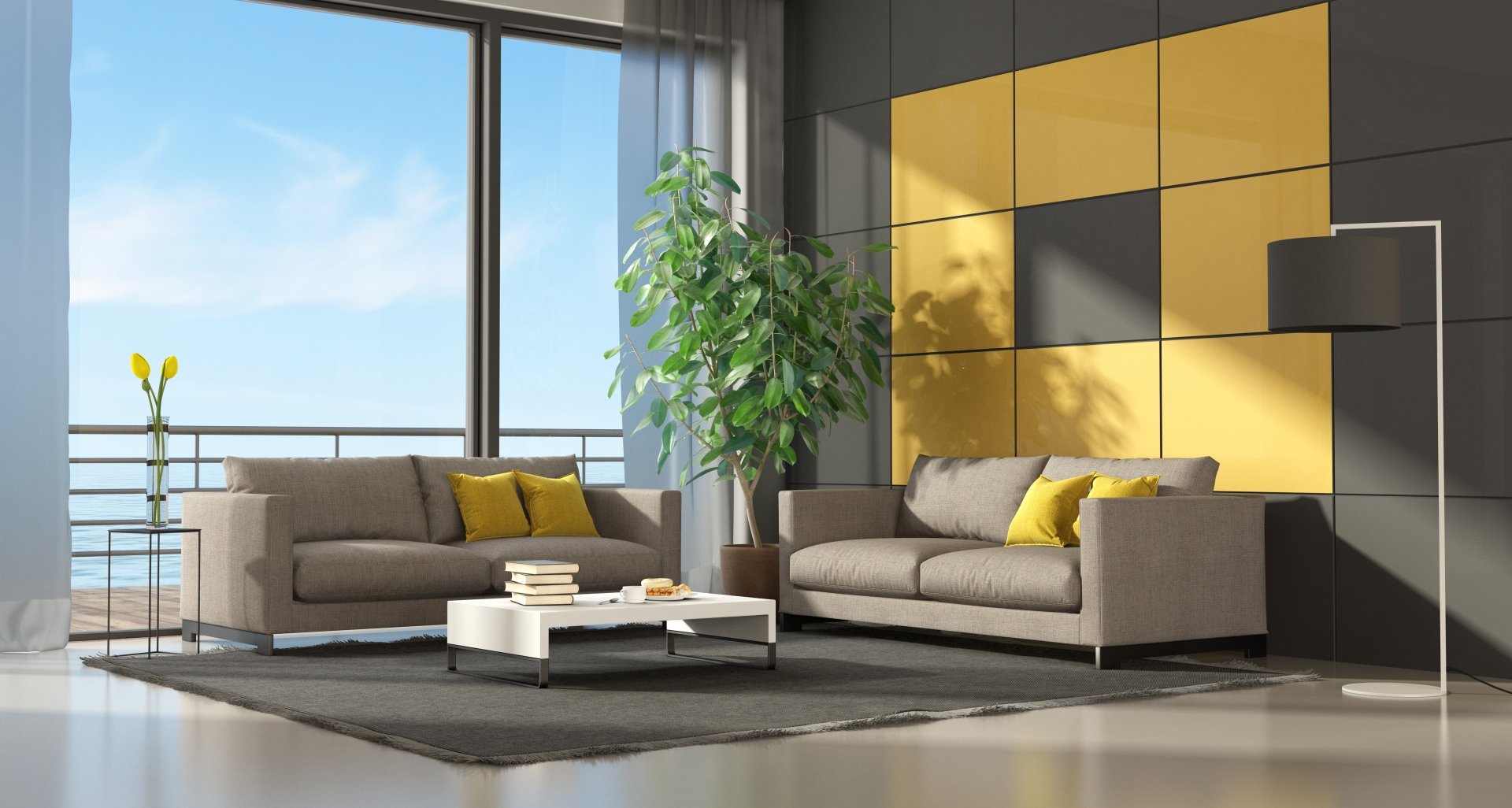 Download Living Room Sofa Furniture Man Made Room 4k Ultra HD Wallpaper