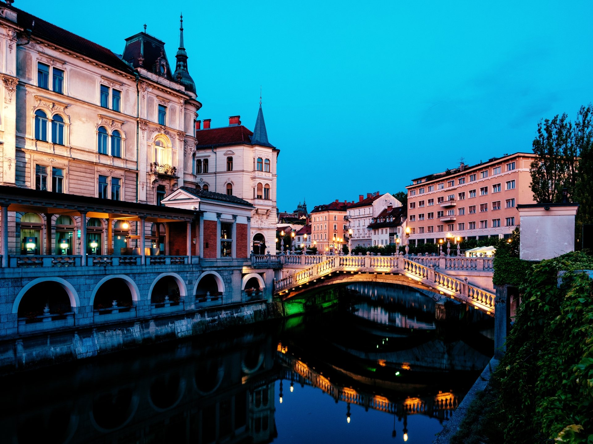 Download Building River Bridge Slovenia Ljubljana Man Made Town 4k ...
