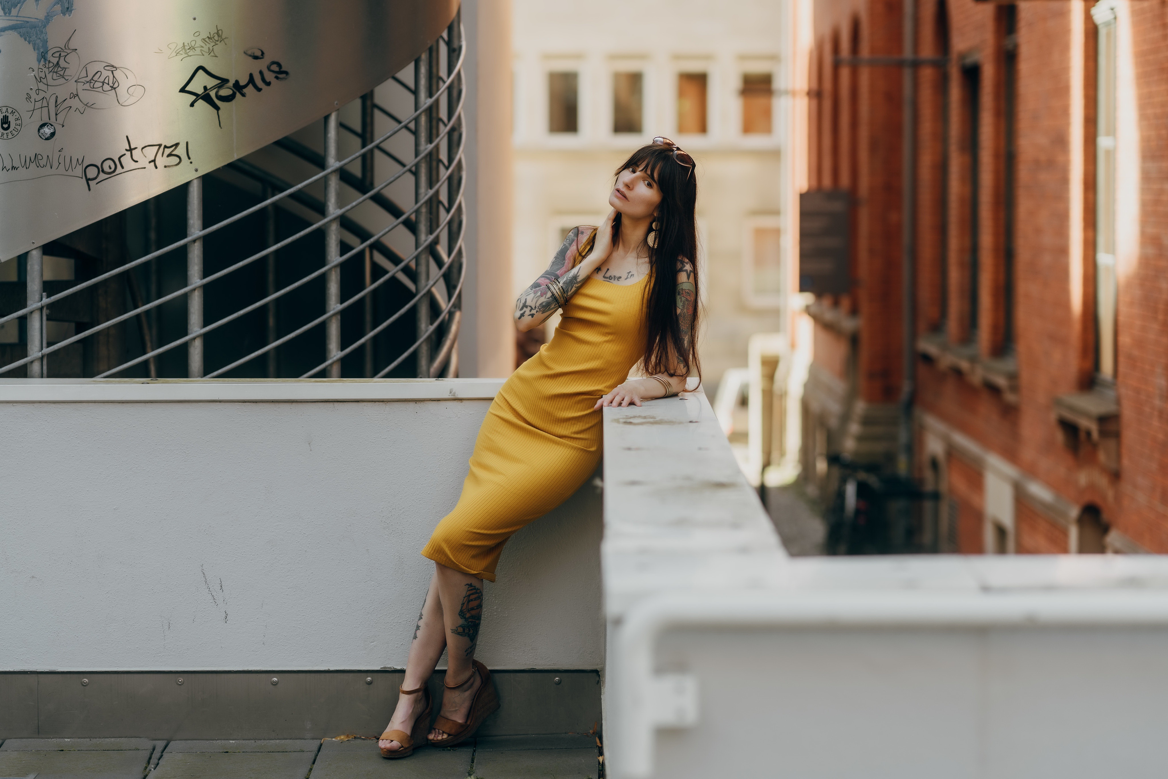 Download Dress Tattoo Perdita Sommer Woman Model 4k Ultra HD Wallpaper