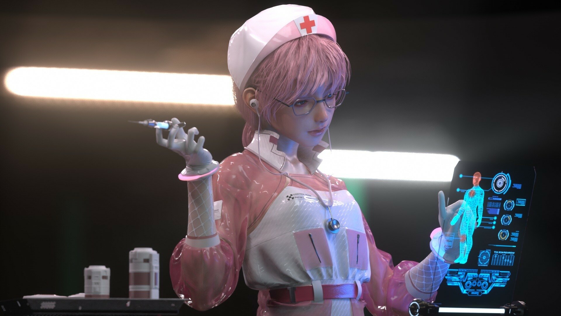 Download Nurse Sci Fi Woman HD Wallpaper by Rui Li
