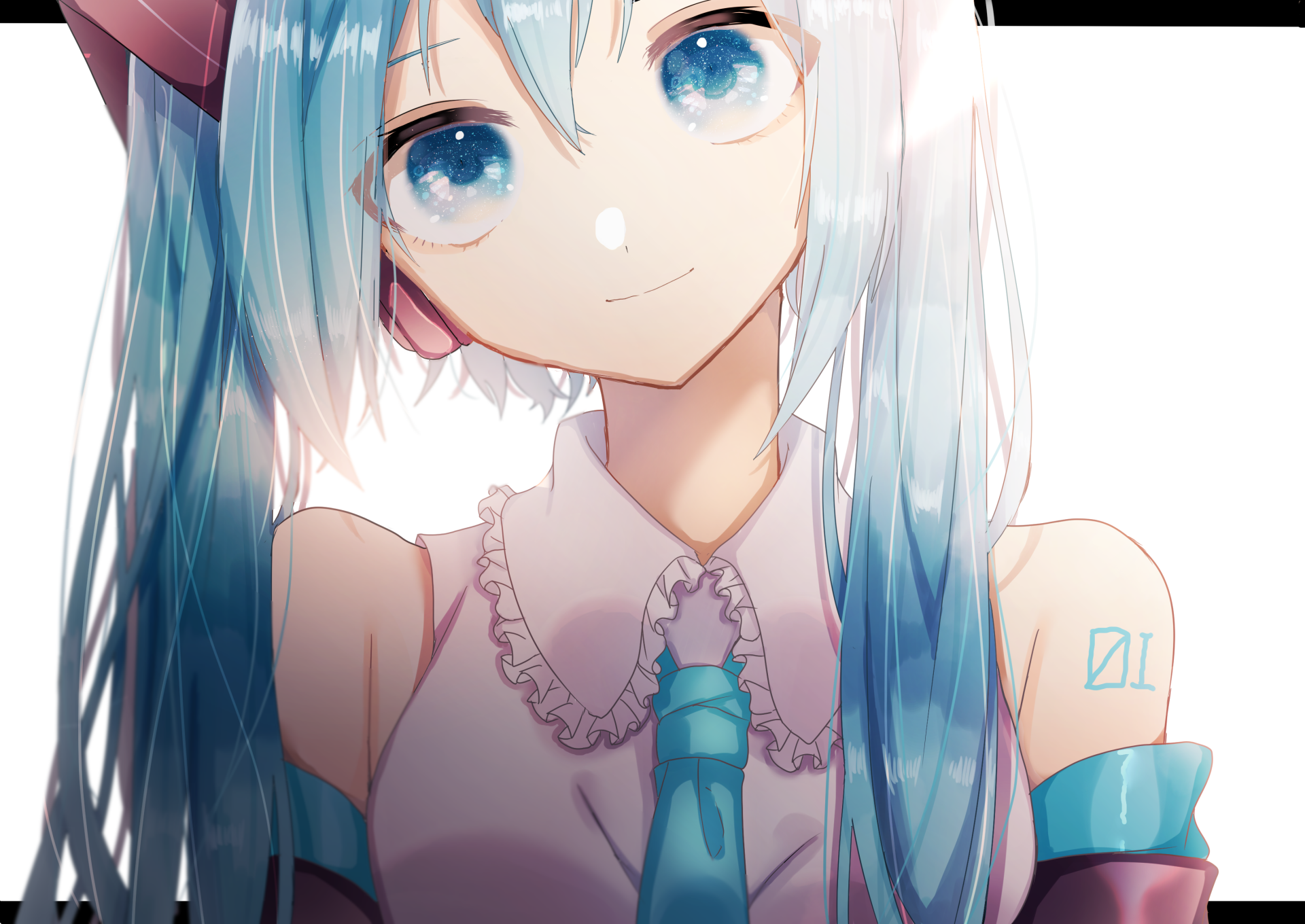 Download Aqua Eyes Face Blue Hair Hatsune Miku Anime Vocaloid HD ...