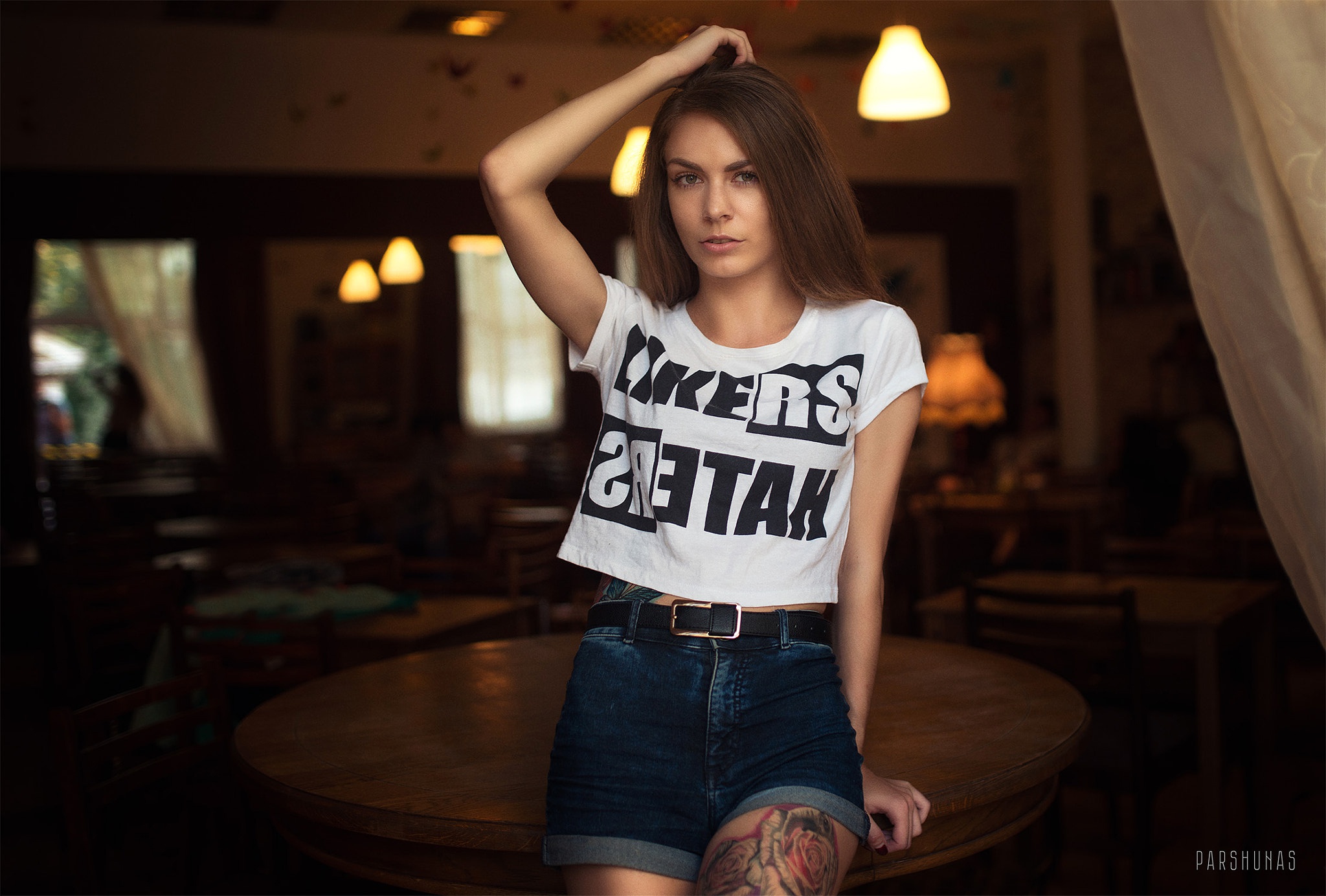 Download Tattoo Depth Of Field Brunette Woman Model HD Wallpaper by ...