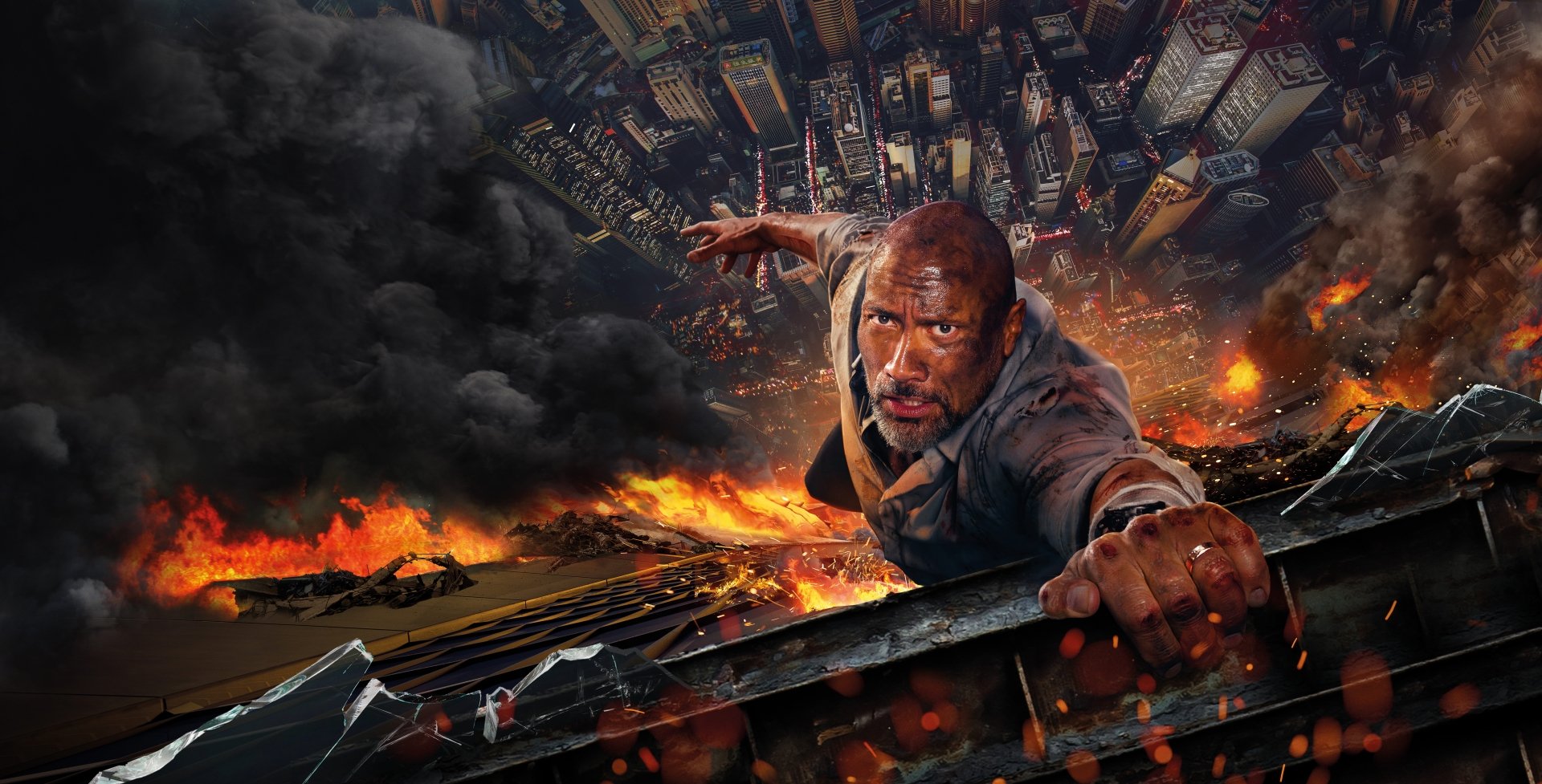 Download Dwayne Johnson Movie Skyscraper 8k Ultra HD Wallpaper