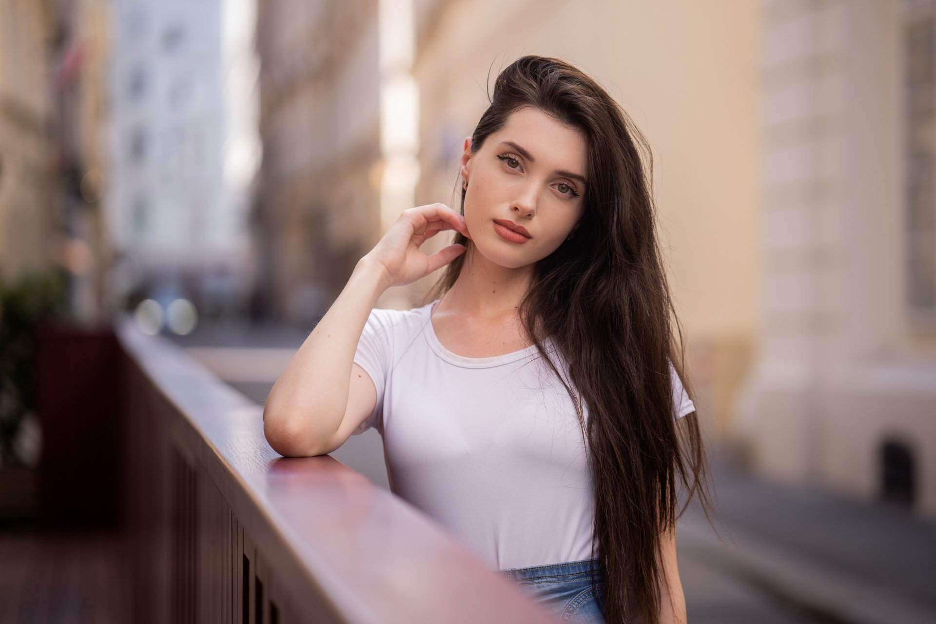 Download Depth Of Field Brunette Long Hair Woman Model 4k Ultra HD ...