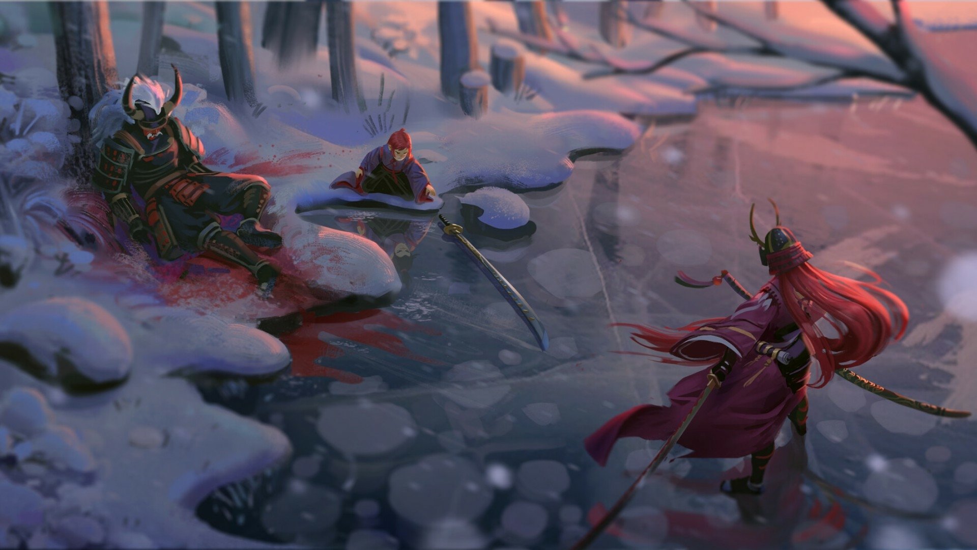 Download Winter Fantasy Samurai HD Wallpaper by Hou China