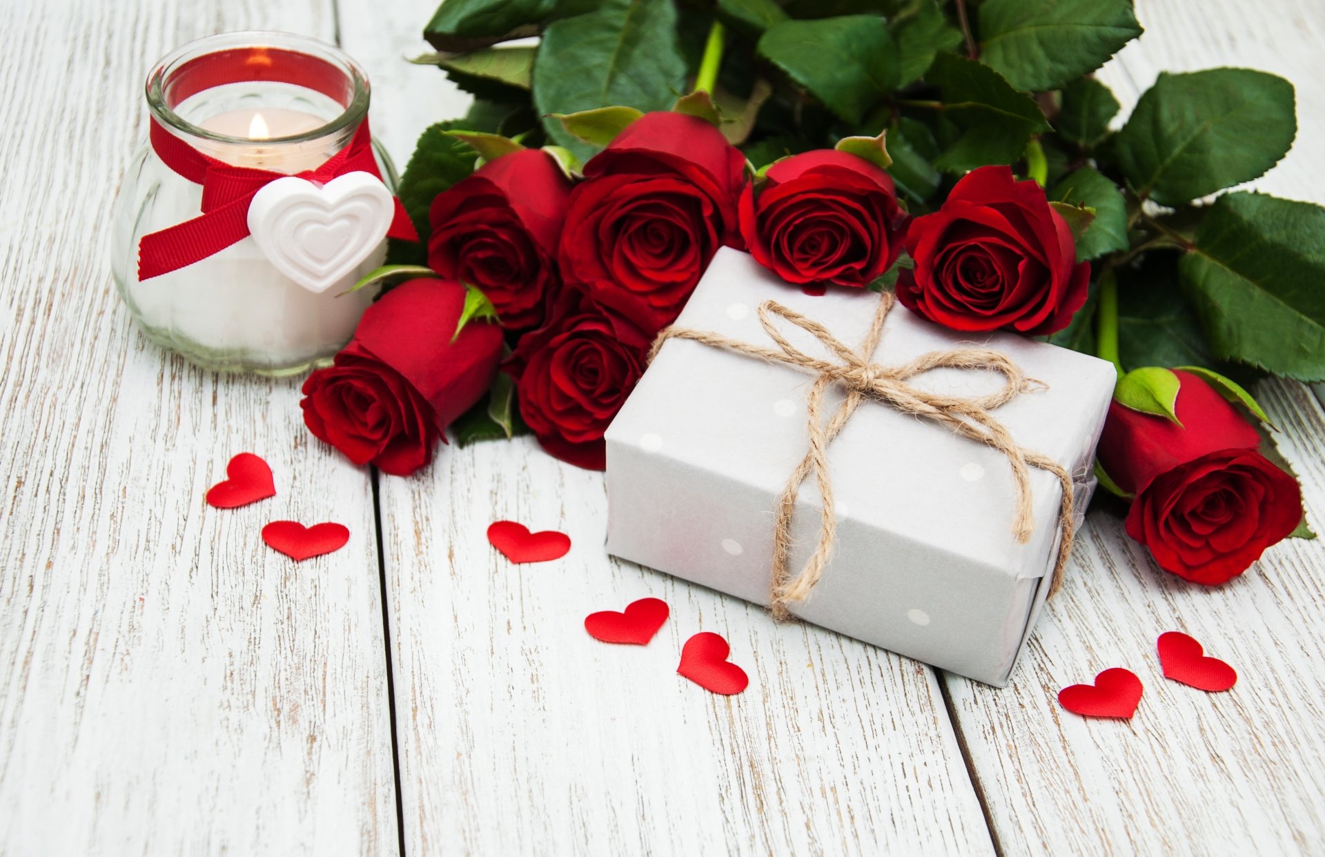 Download Red Flower Candle Romantic Heart Rose Gift Love Holiday ...