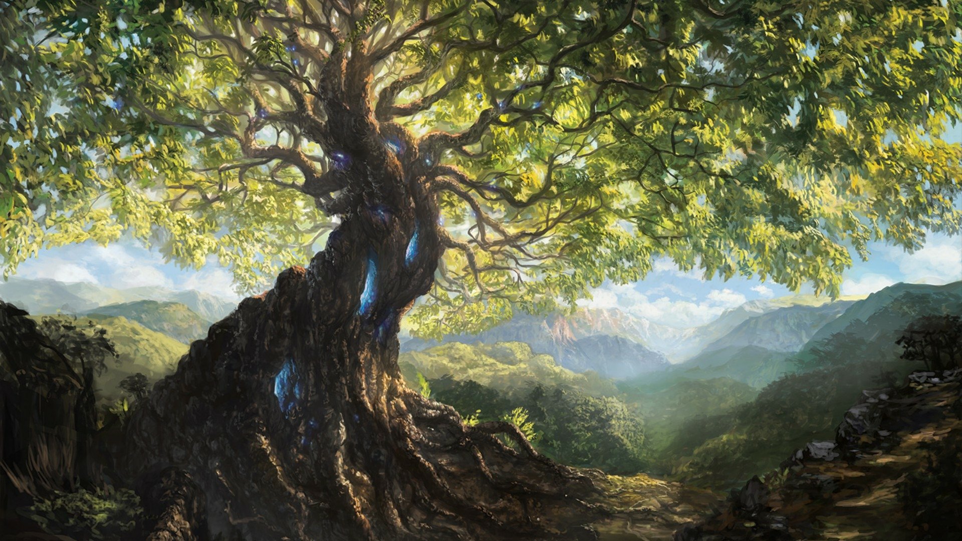 Enchanted Tree: A Breathtaking Fantasy Landscape HD Wallpaper by Alayna ...