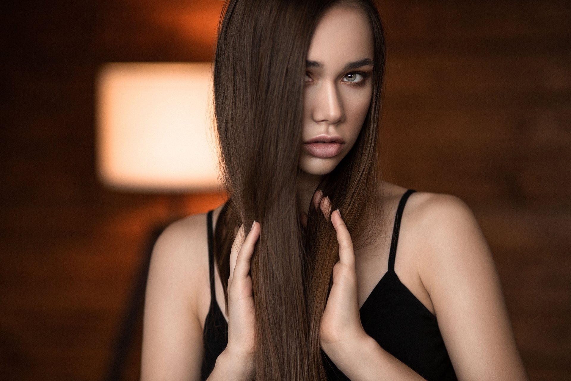 Download Face Portrait Long Hair Woman Model 4k Ultra HD Wallpaper by ...