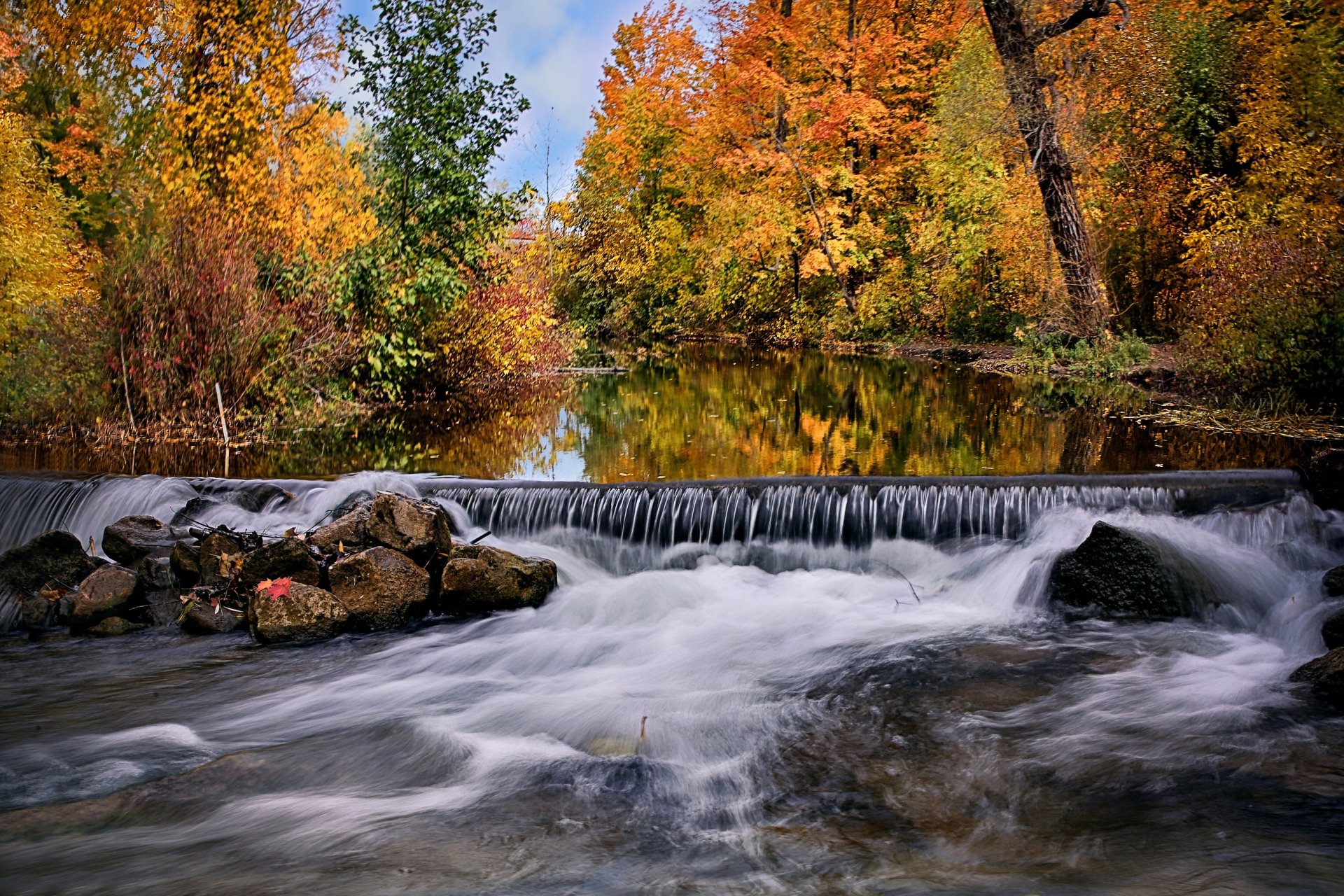 Download Fall Ontario Canada Forest Nature River HD Wallpaper