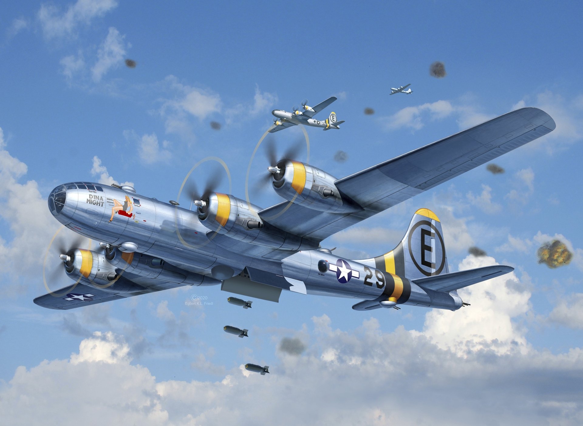 Download Warplane Aircraft Bomber Military Boeing B-29 Superfortress HD Wallpaper