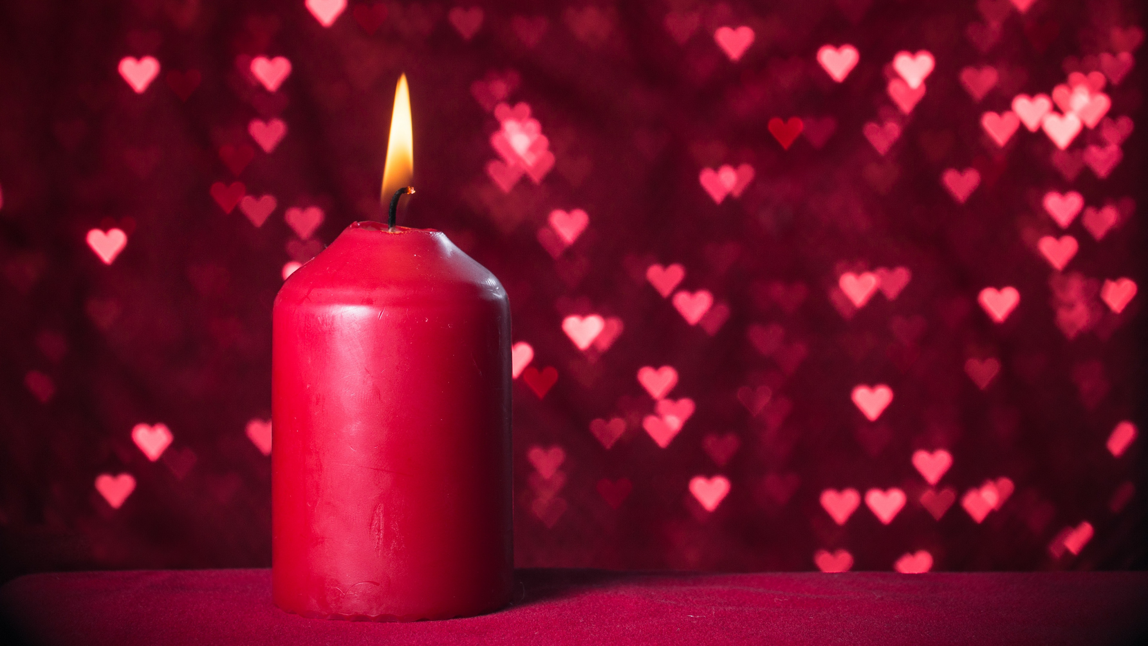 Download Bokeh Heart-shaped Photography Candle 4k Ultra HD Wallpaper