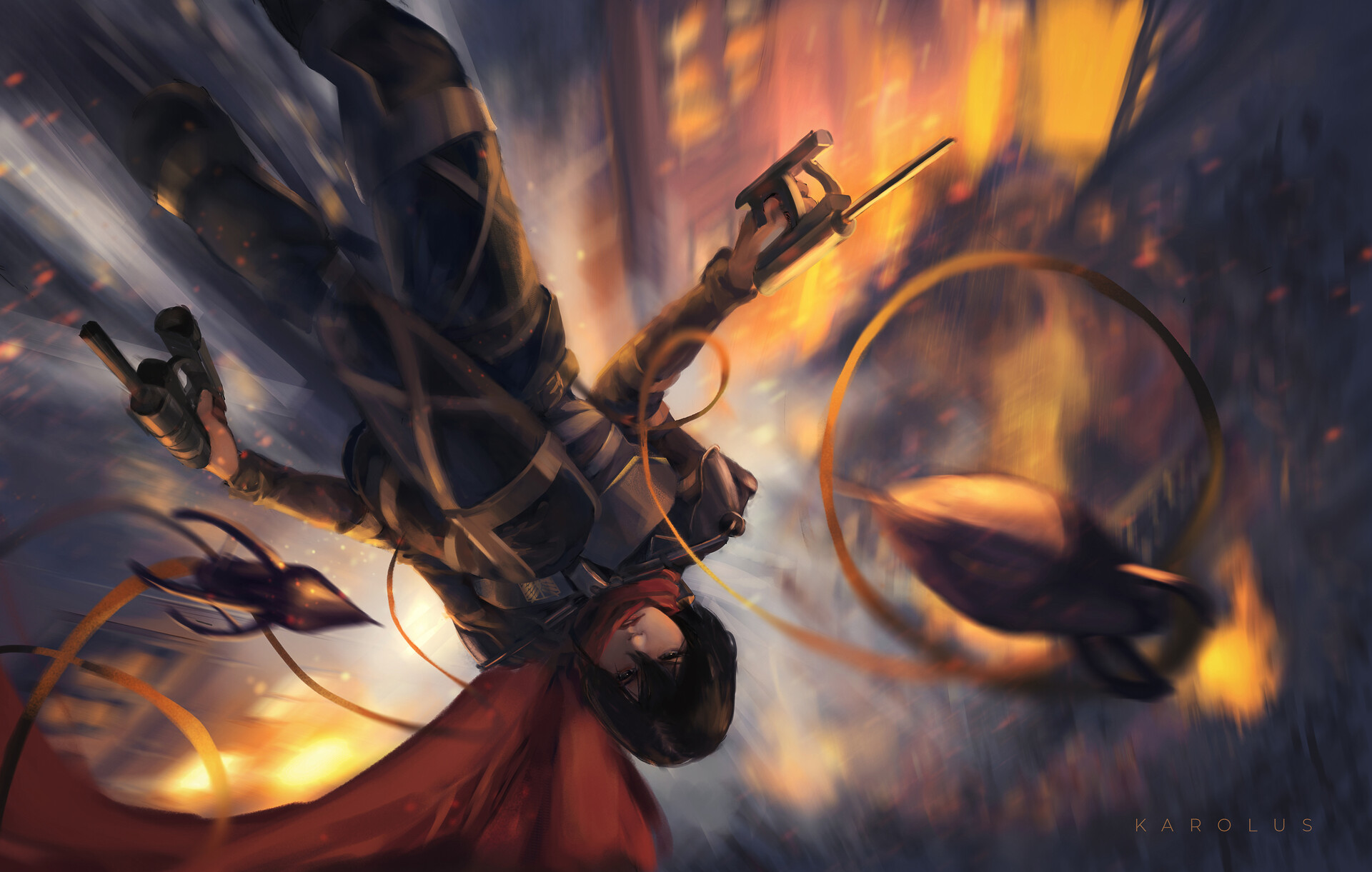 Mikasa Ackerman HD Wallpaper | Epic Attack on Titan Anime Action Scene ...
