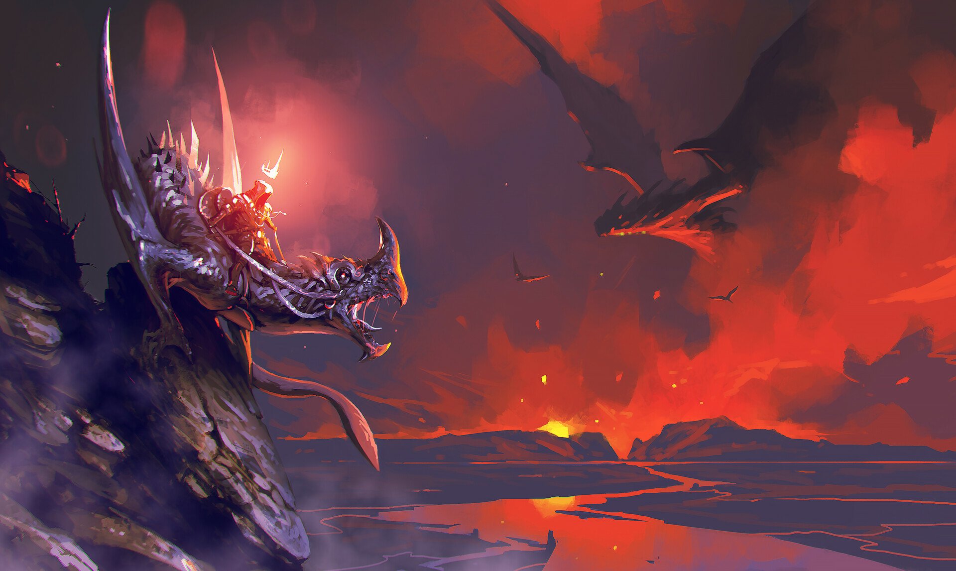 Dragonfall Sentinel — Fantasy Warrior HD Wallpaper by Ömer Tunç ...