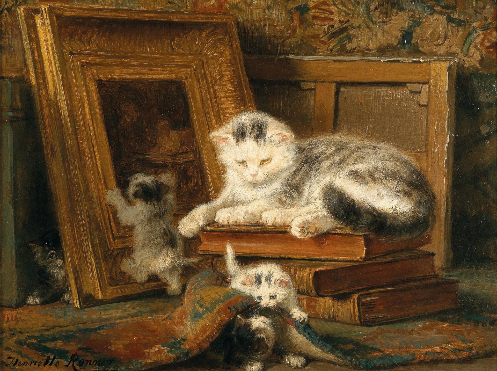 Painterly Kitten — Artistic Cat Painting (2K Quad HD Wallpaper ...