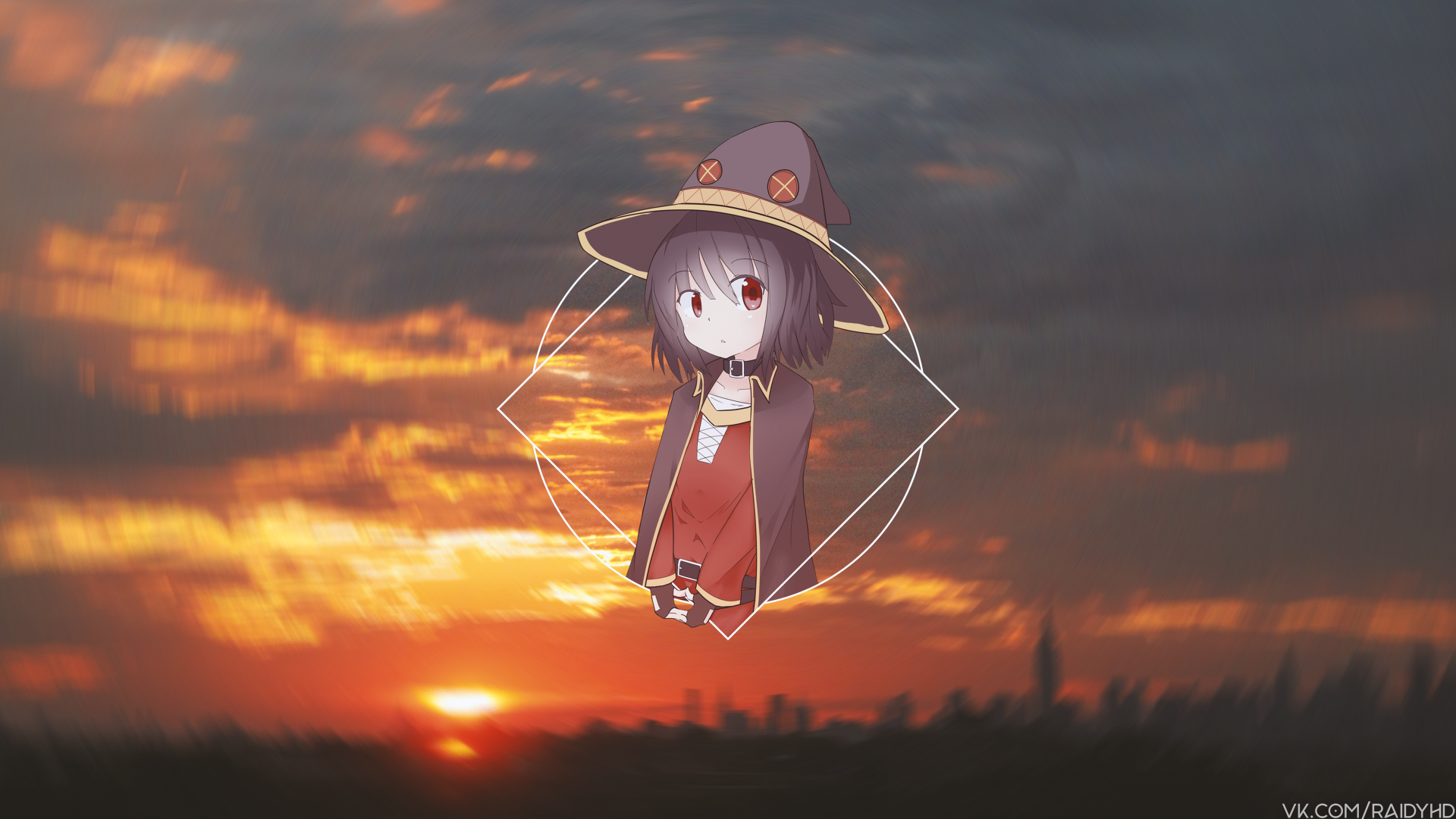 Megumin Magic at Sunset – KonoSuba 4K Ultra HD Anime Wallpaper