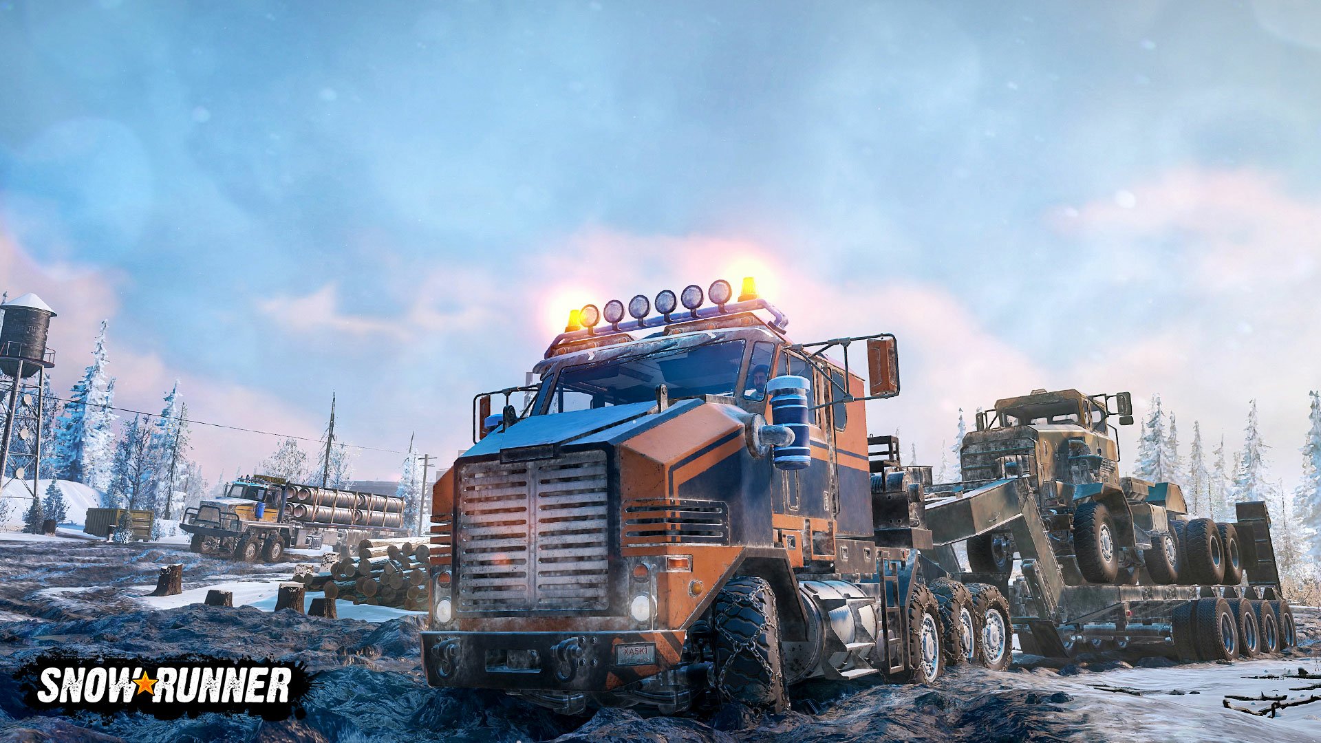 SnowRunner HD Wallpaper - Off-Road Trucks in Winter Scenario