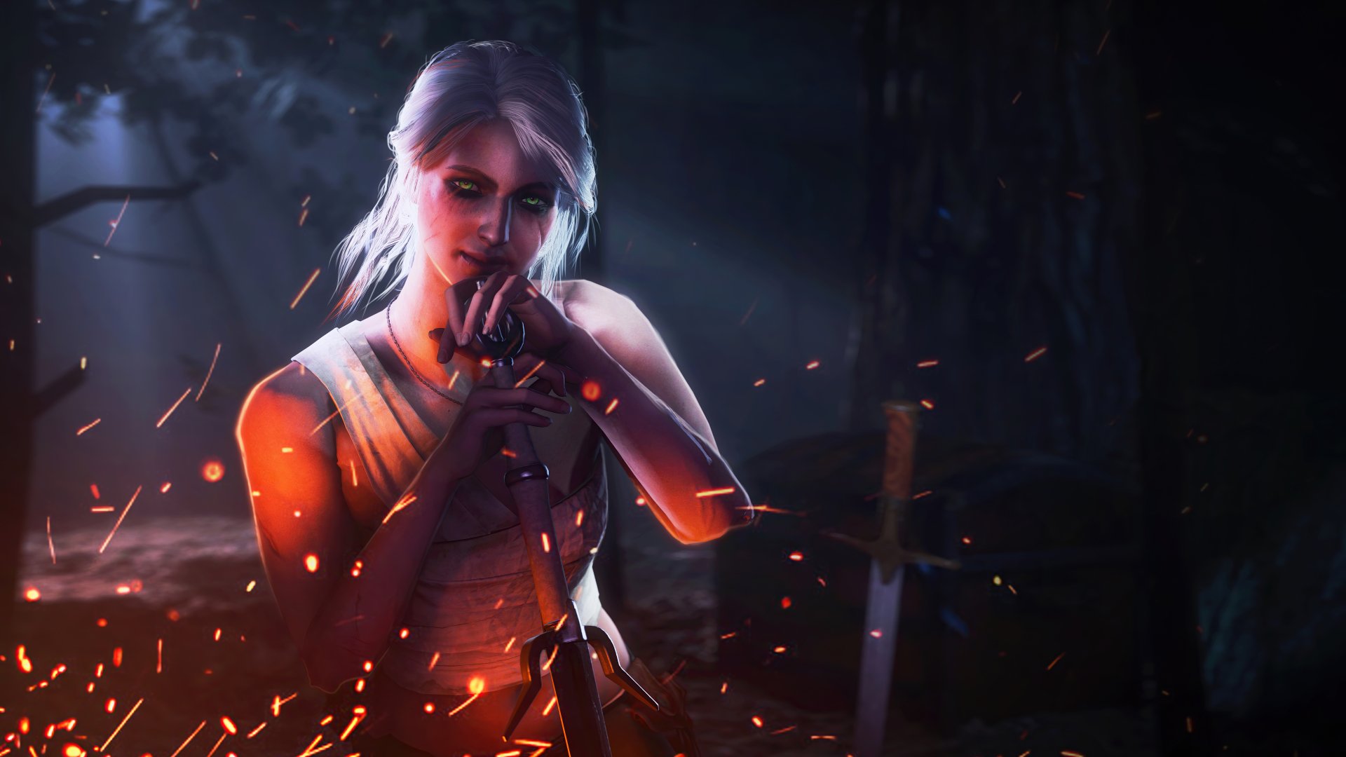 Download White Hair Woman Warrior Ciri The Witcher Video Game The Witcher 3 Wild Hunt 8k