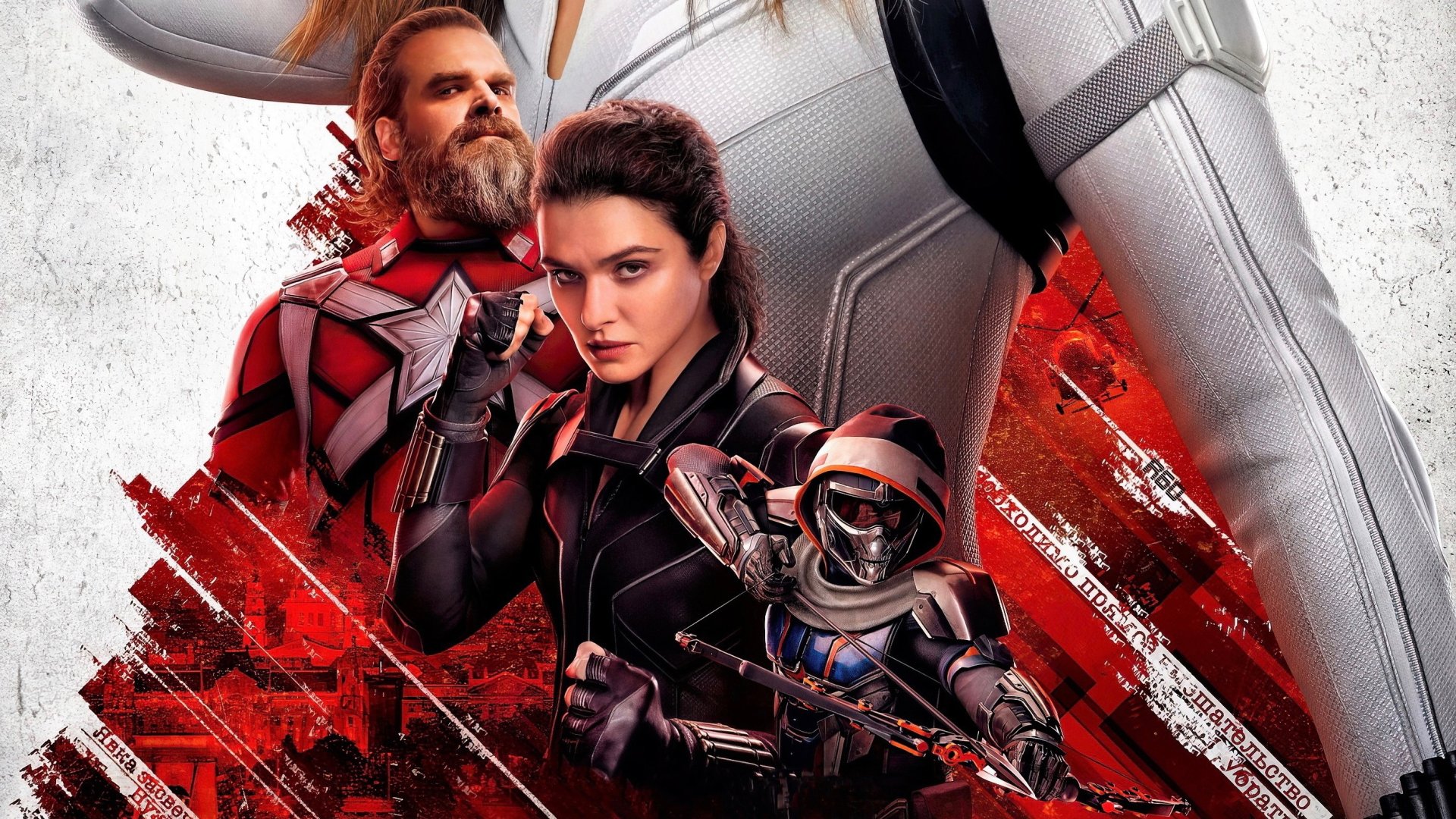 Black Widow HD Wallpaper: Red Guardian, Melina & Taskmaster Action