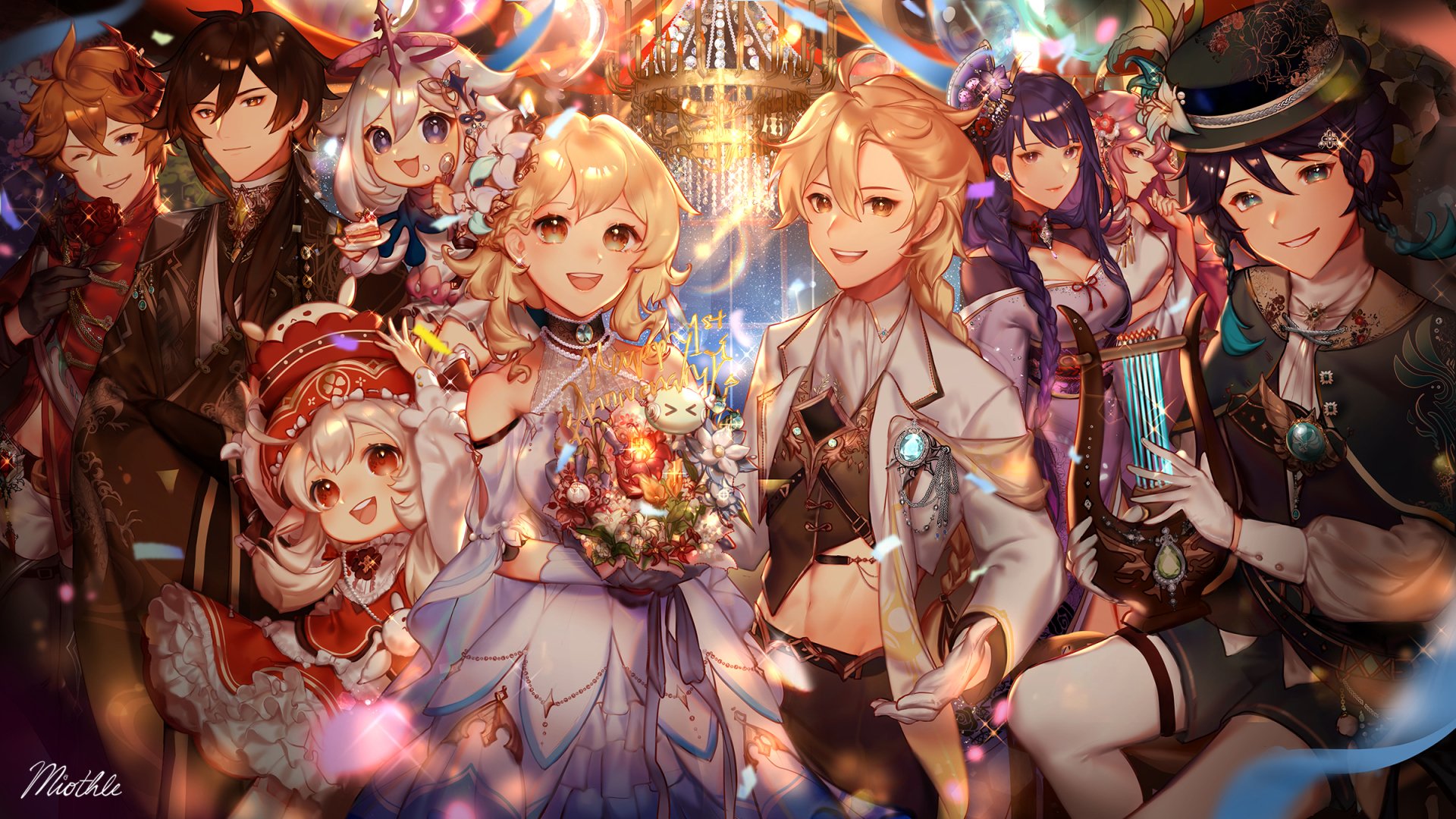 Genshin Impact HD Wallpaper: Iconic Heroes United by miothle