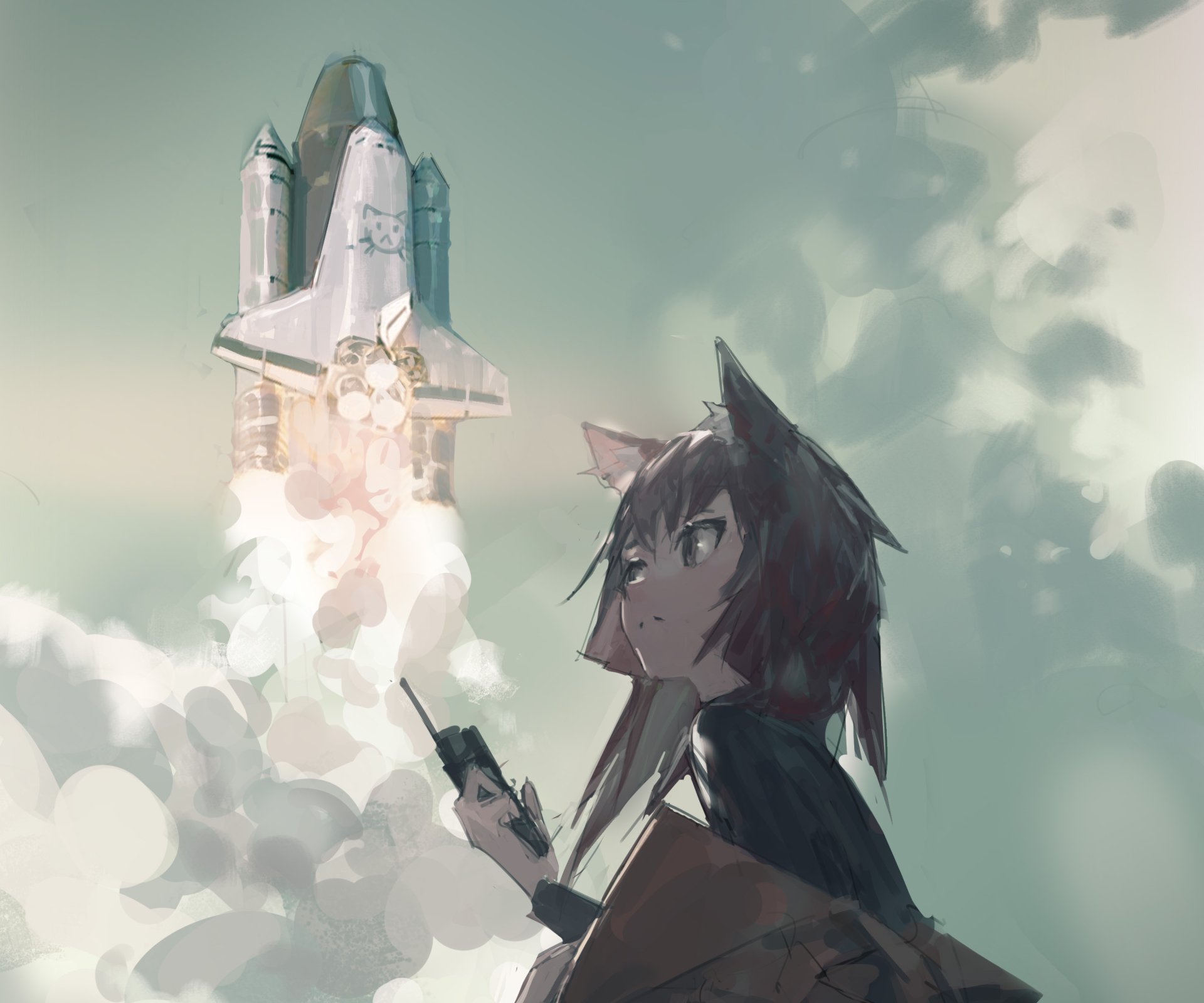 Download Animal Ears Space Shuttle Anime Girl Anime Girl HD Wallpaper ...